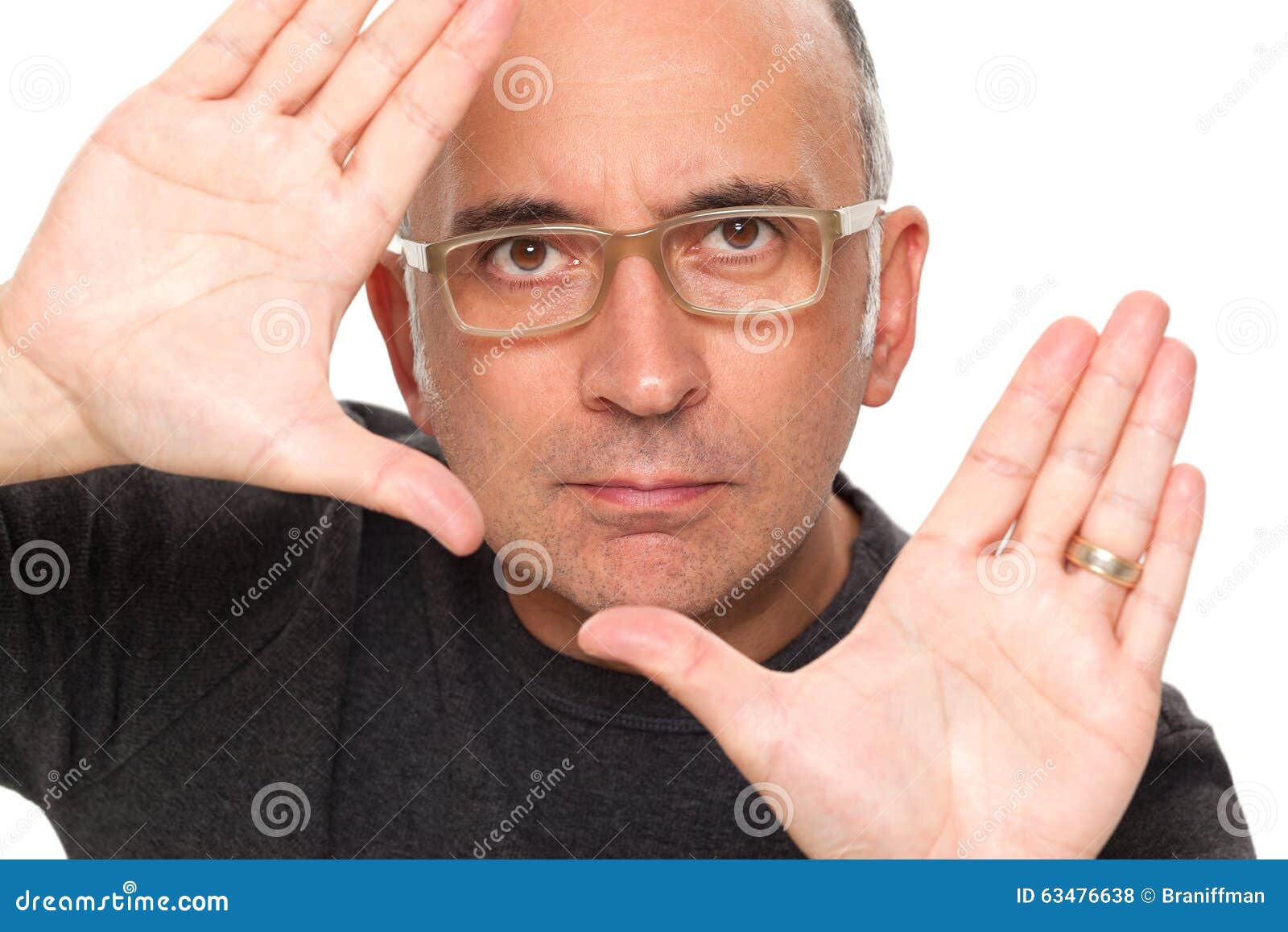 Person making a hand frame stock photo. Image of glasses - 63476638