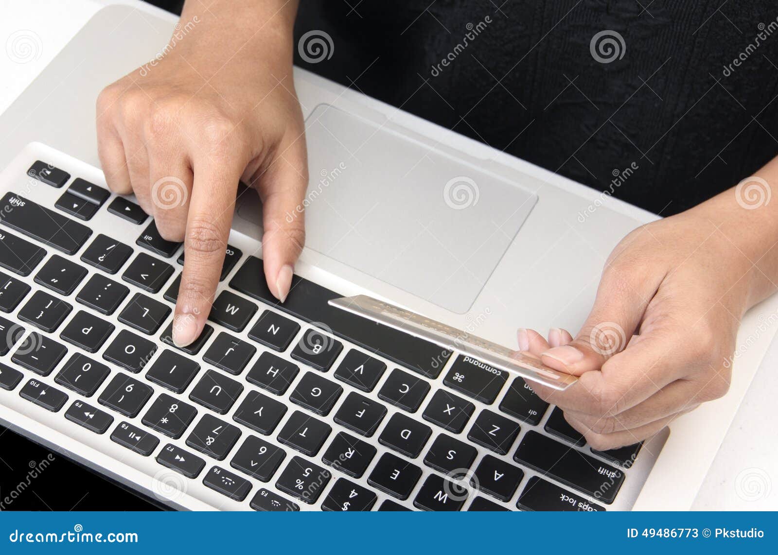 Person Making Online Payments Using a Credit Stock Image - Image of ...