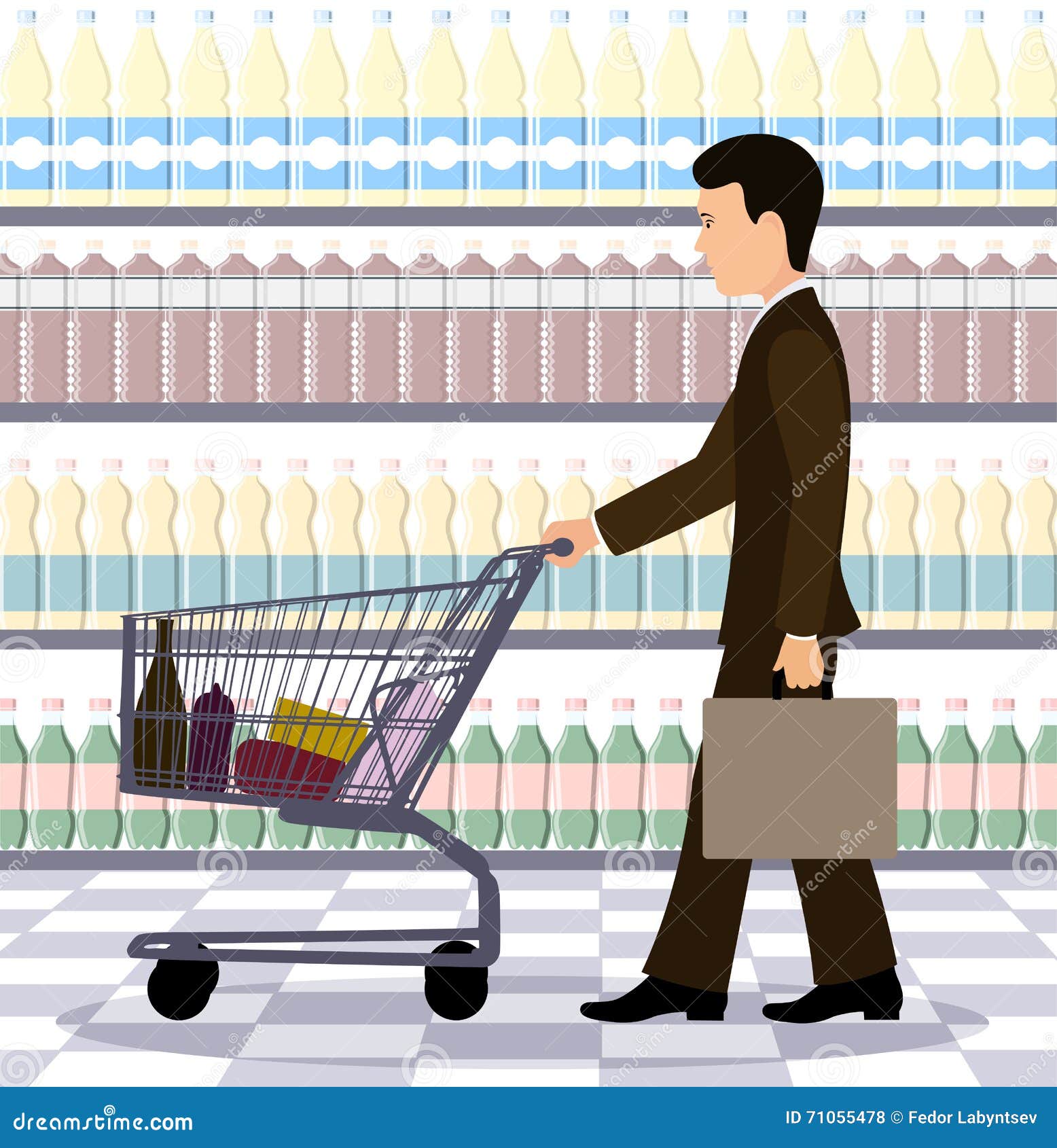 Person making purchases stock vector. Illustration of empty - 71055478