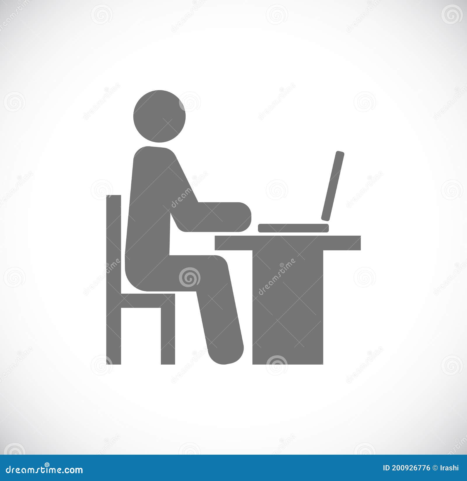 Person Man Sitting for Computer Icon Stock Vector - Illustration of ...