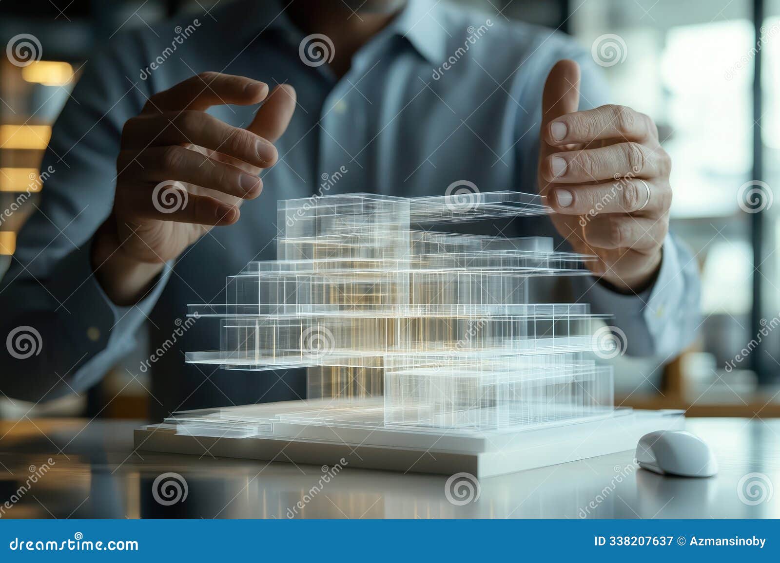 Transparent Architectural Model Of Modern Sustainable Home With Indoor ...