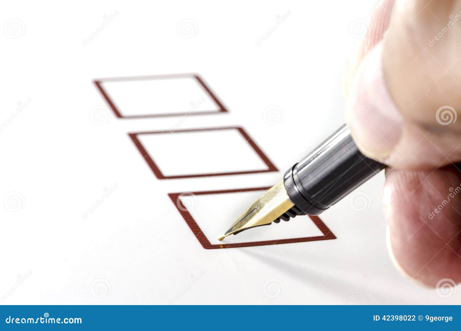 Person Marking In A Checkbox On White Paper. Royalty-Free Stock Image ...