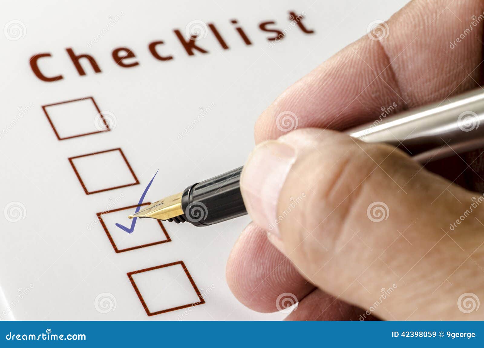 Person Marking In A Checkbox On White Paper. Royalty-Free Stock Image ...