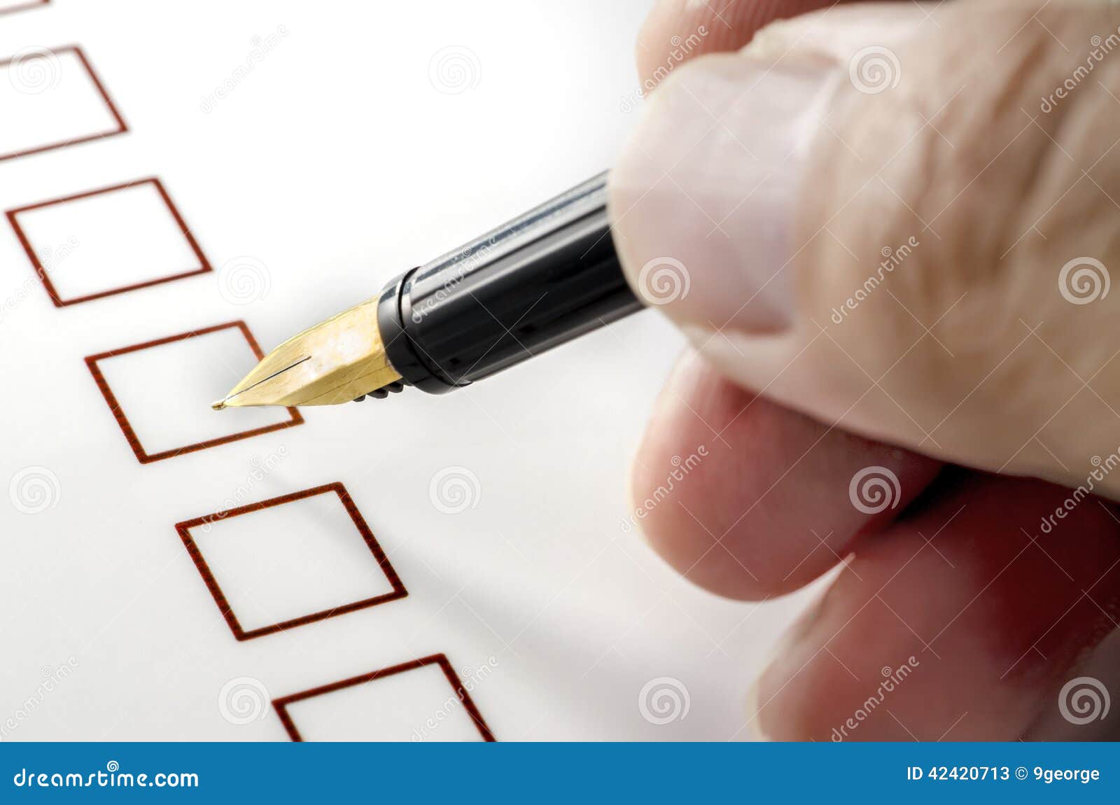 Person Marking in a Checkbox on White Paper. Stock Image - Image of ...