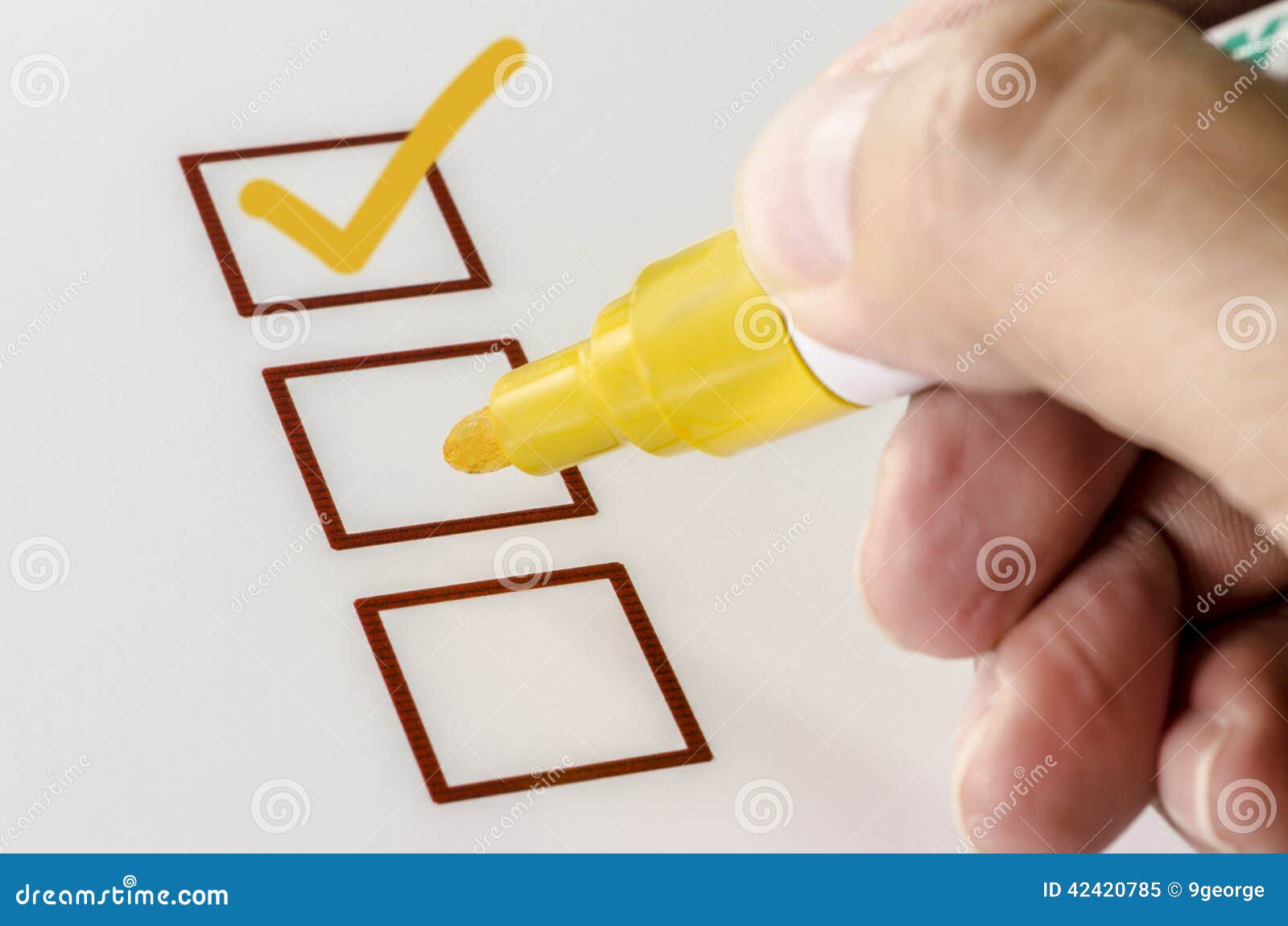 Person Marking In A Checkbox On White Paper. Royalty-Free Stock Image ...