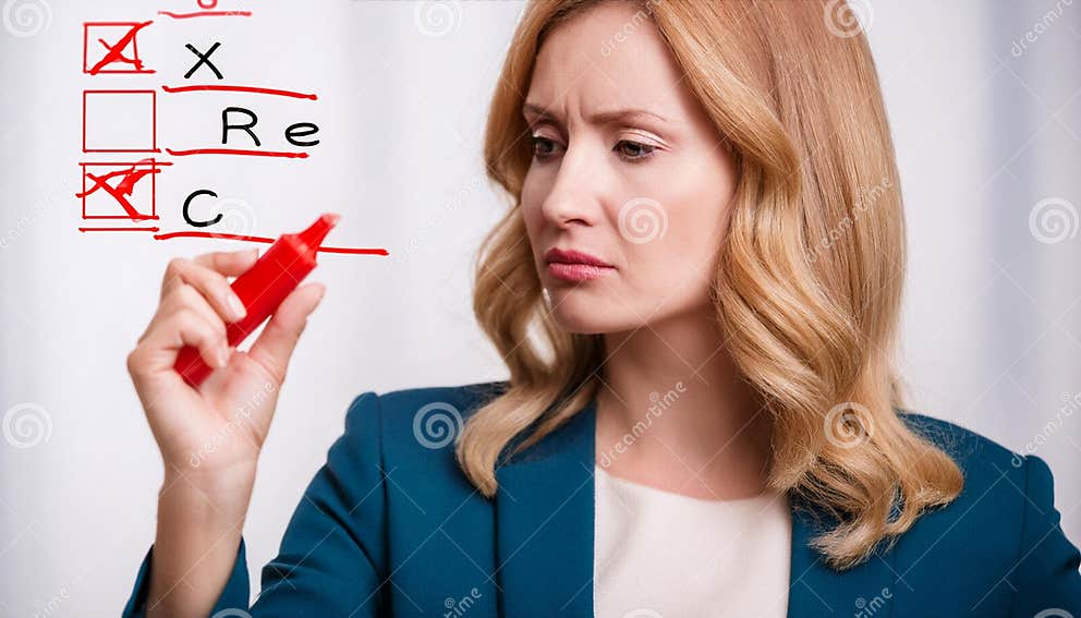 Person Marking Error with Red Marker Stock Illustration - Illustration ...