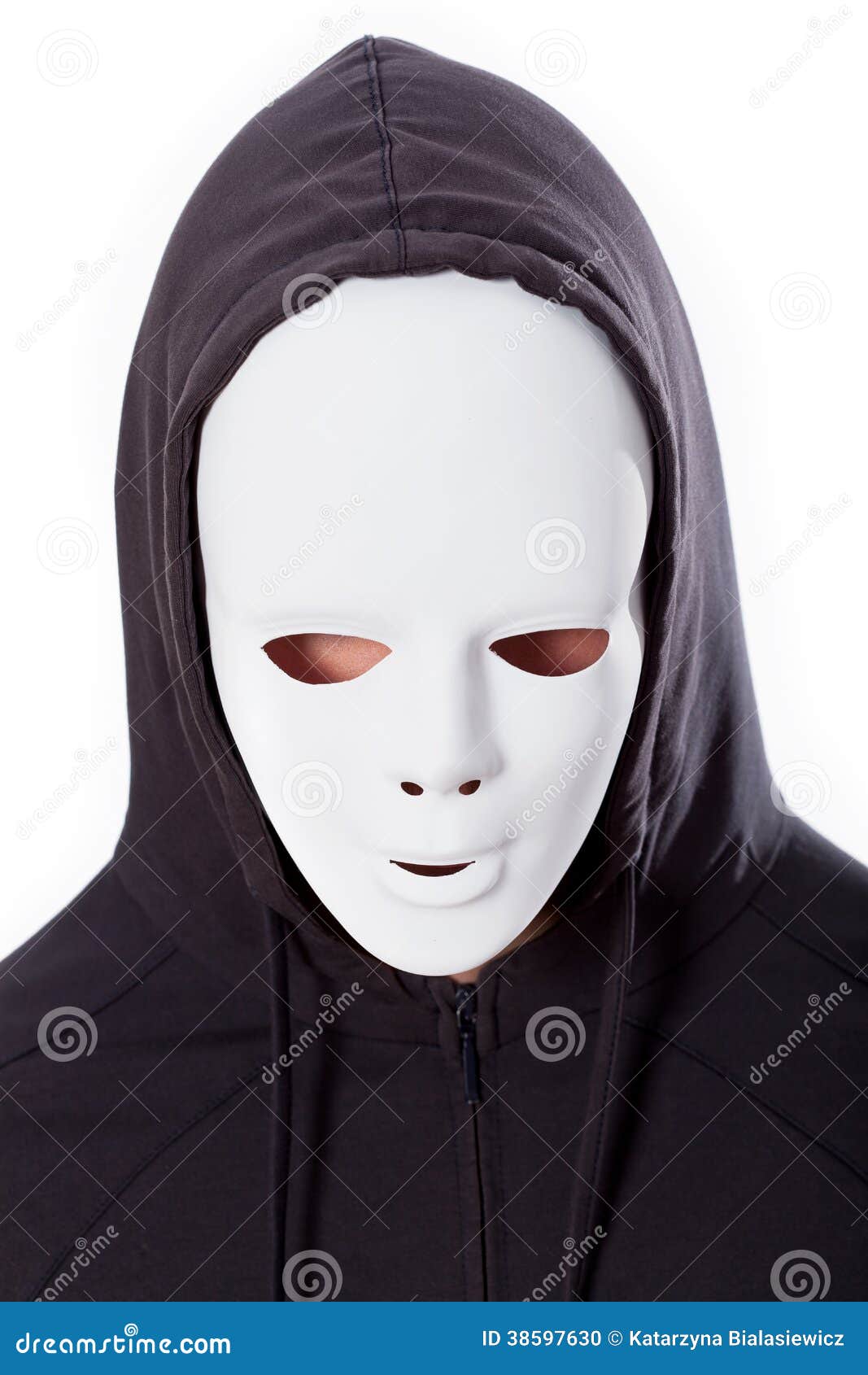 Person in mask and hood stock photo. Image of masquerade - 38597630