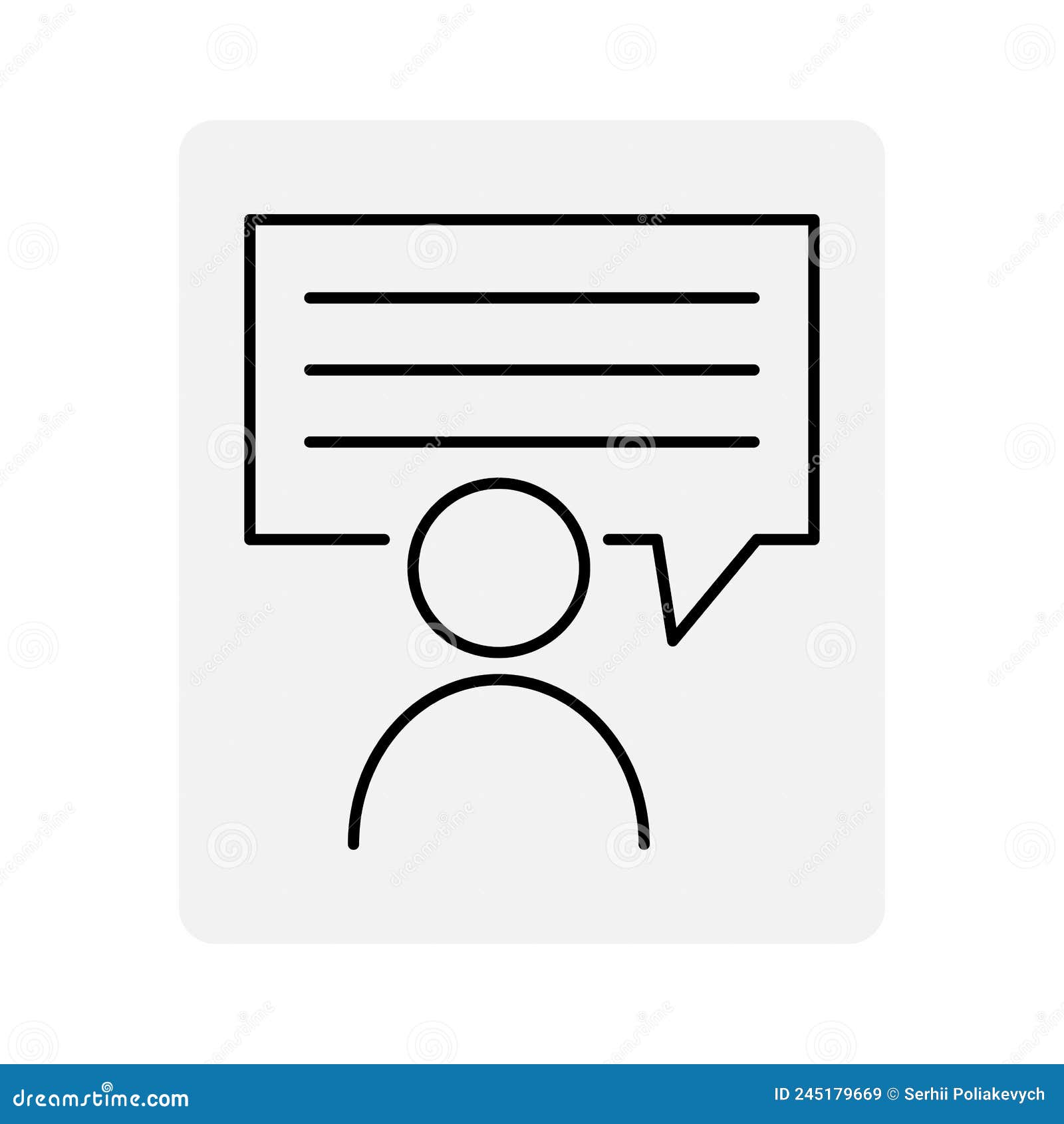 Person Message Icon in Linear Style. Chat Talk Bubble Icon Logo. Vector ...