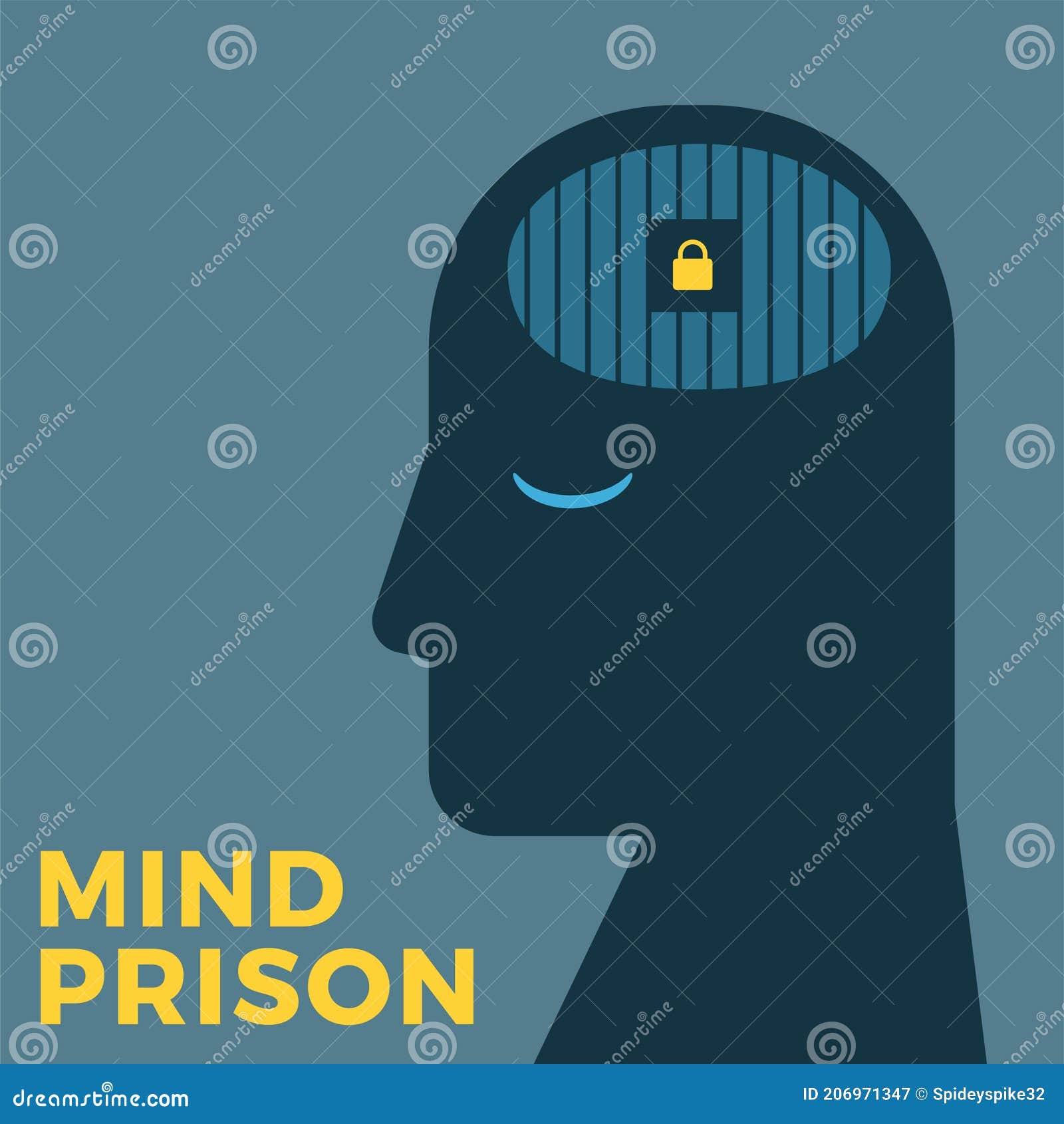 A Person with a Mind Prison. Isolated Vector Illustration Stock Vector ...