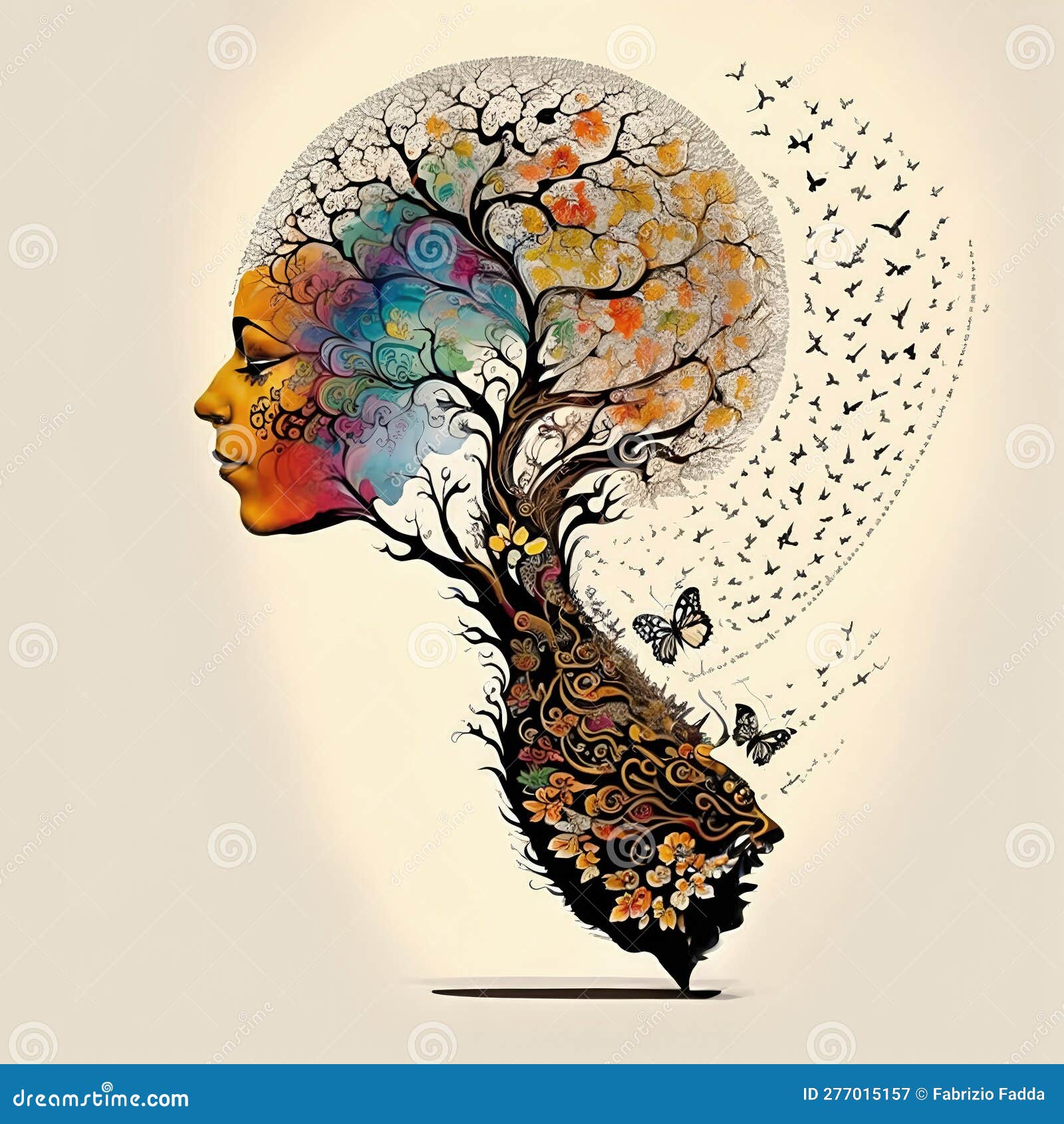 Person Morphing into Tree, Symbolizing Self-Discovery and ...