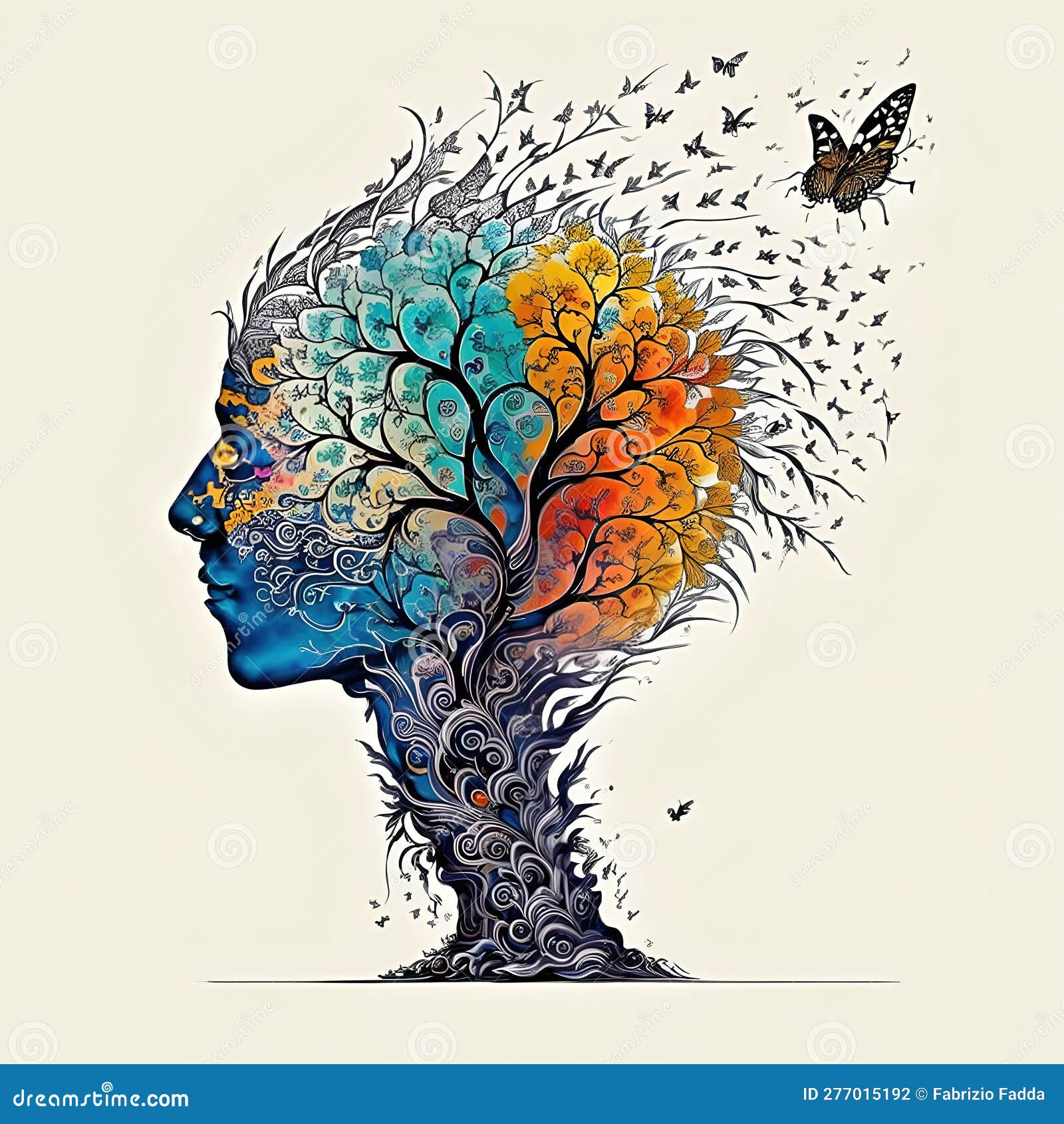 Person Morphing into Tree, Symbolizing Self-Discovery and ...