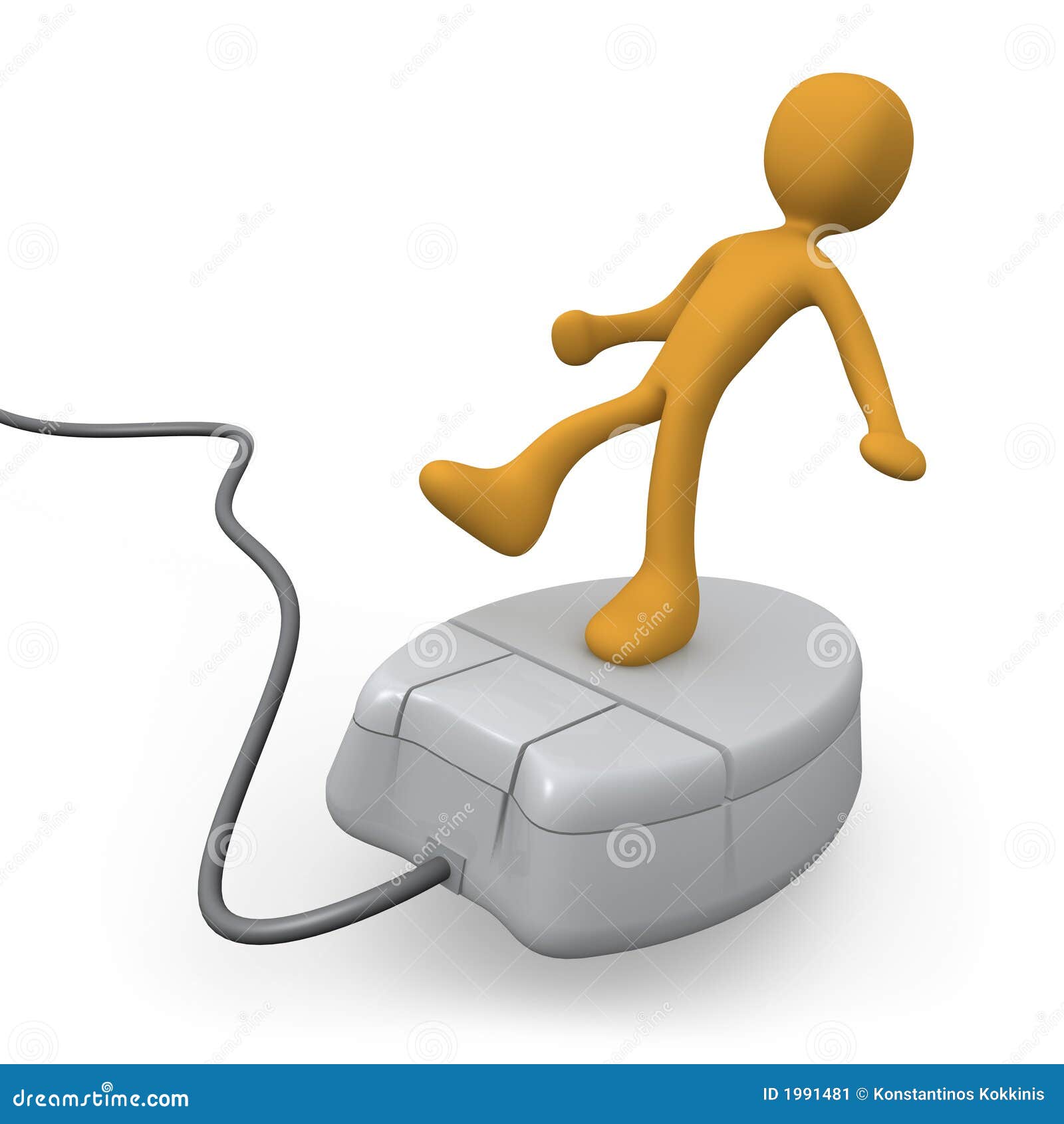 Person on mouse stock illustration. Illustration of online - 1991481