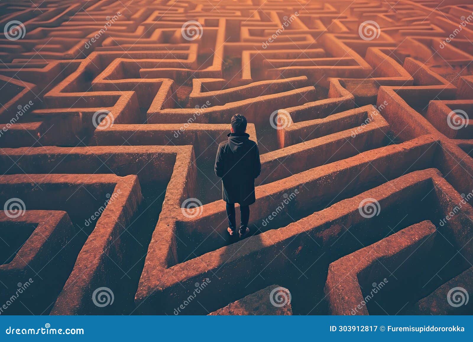 Person Navigating a Maze or Labyrinth, Symbolizing Problem-solving and ... Person Navigating a Maze or Labyrinth, Symbolizing Problem-solving and ...