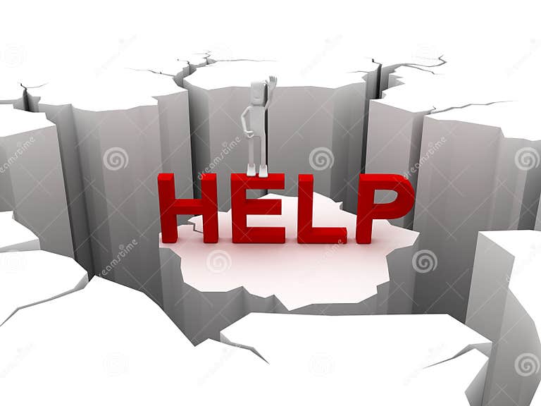 Person Needs Help - Conceptual Image Stock Illustration - Illustration ...