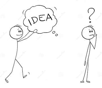 Person Needs Help with Idea , Vector Cartoon Stick Figure Illustration ...