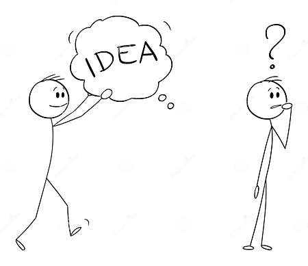 Person Needs Help with Idea , Vector Cartoon Stick Figure Illustration ...