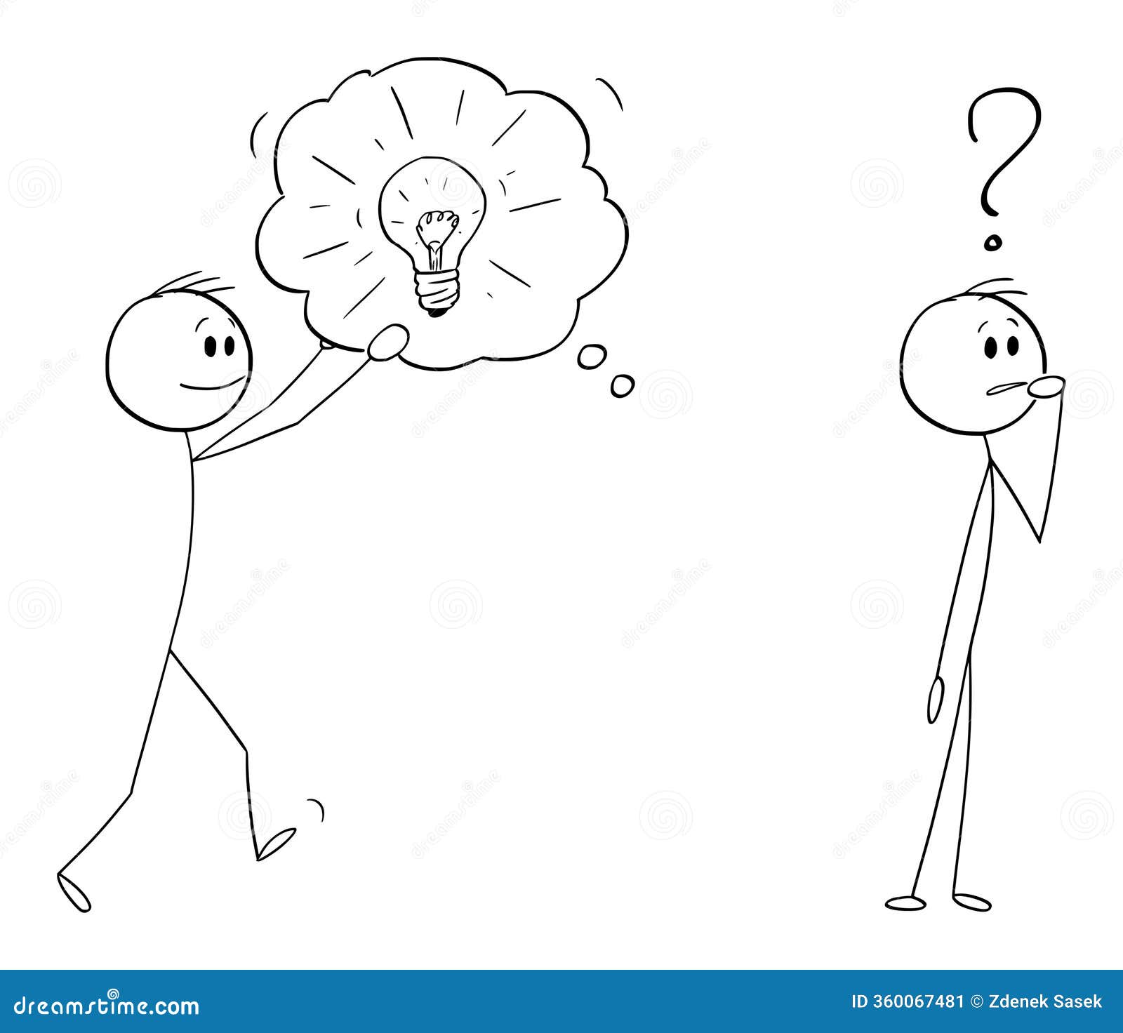 Person Needs Help with Idea , Vector Cartoon Stick Figure Illustration ...