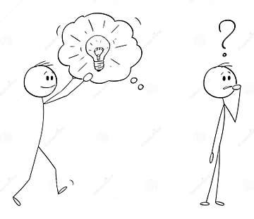 Person Needs Help with Idea , Vector Cartoon Stick Figure Illustration ...