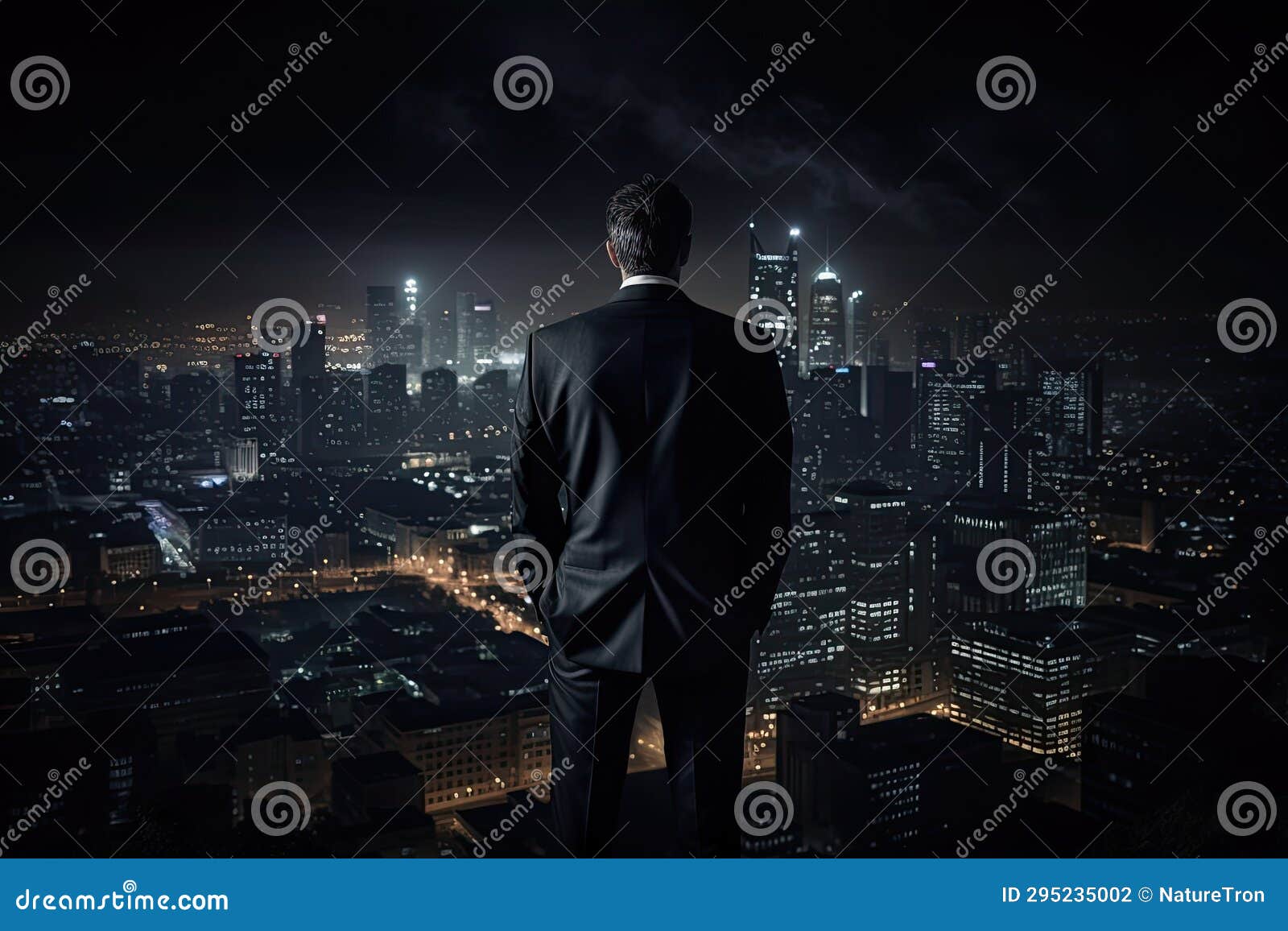Person in the Night Person in the City Generative AI Stock Illustration ...