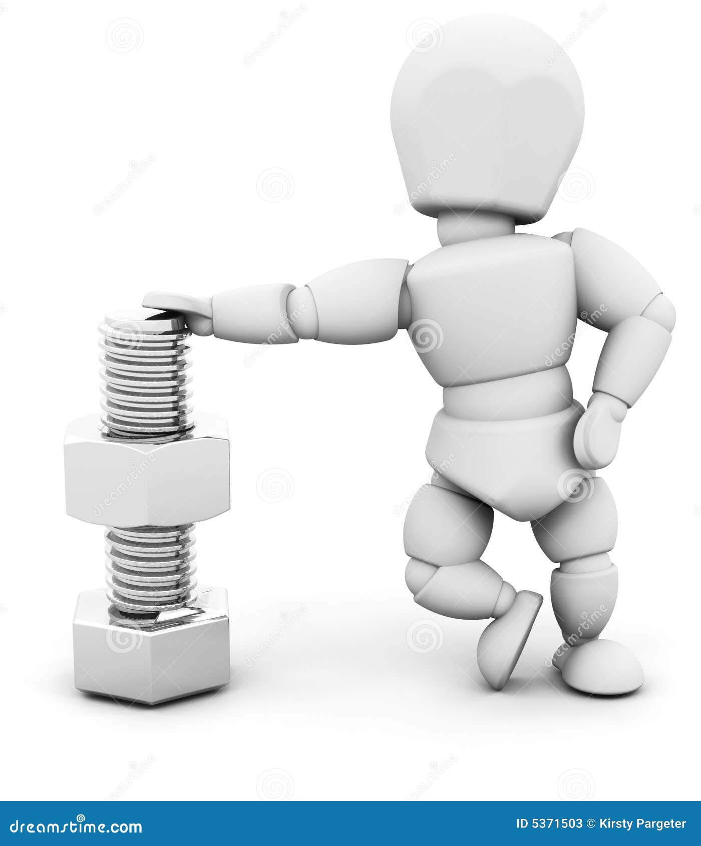 Person with nut and bolt stock illustration. Illustration of female ...