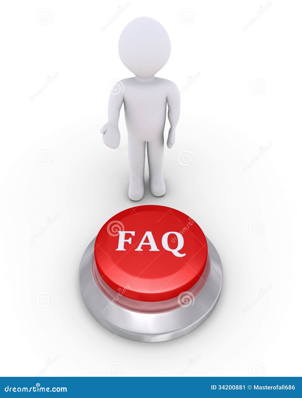 Person Offers the FAQ Button Stock Illustration - Illustration of info ...