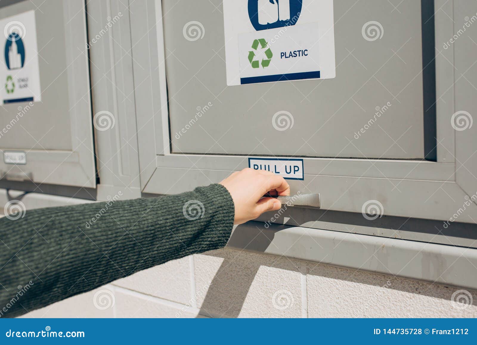 A Person Opens a Modern Waste Bin Stock Photo - Image of environmental ...