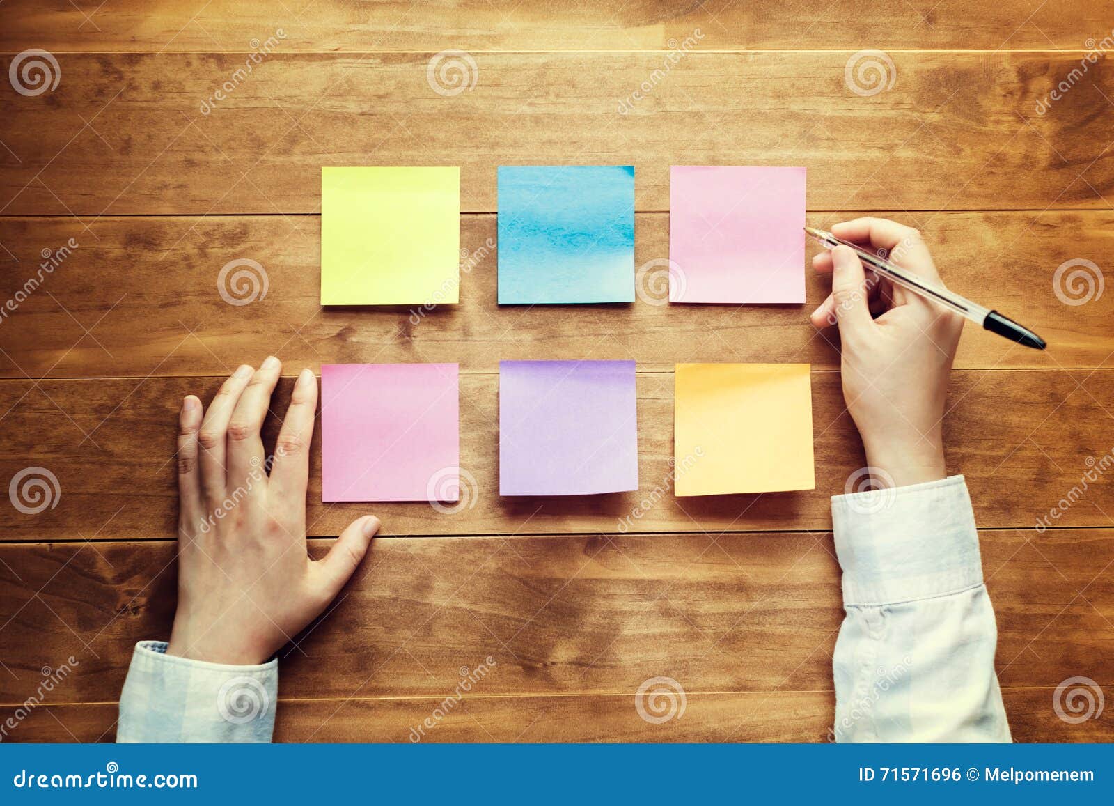 Person Organizing Things at a Desk Stock Photo - Image of post, sticker ...