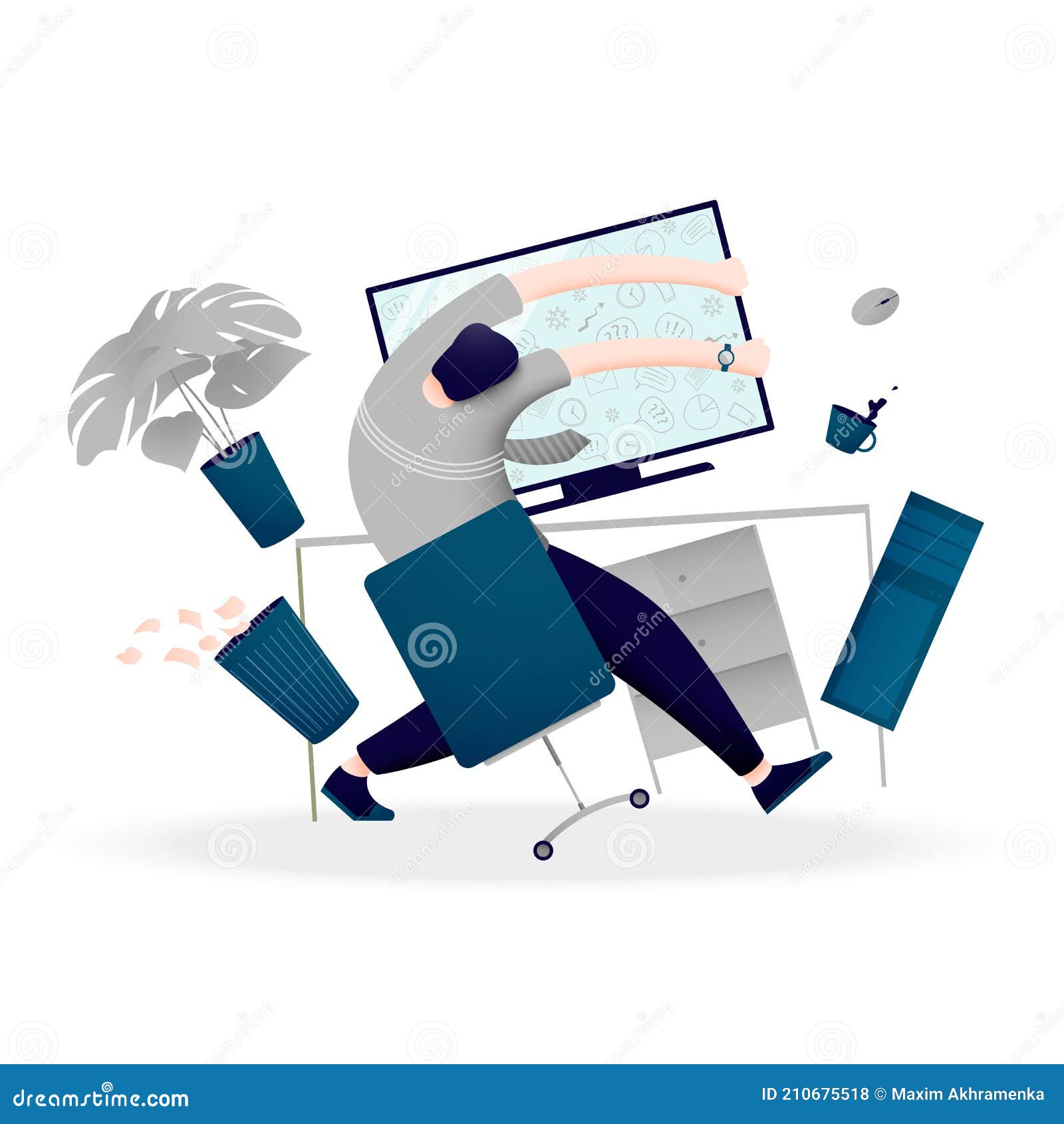 A Person is Overwhelmed with a Lot of Information and Data. the Concept ...