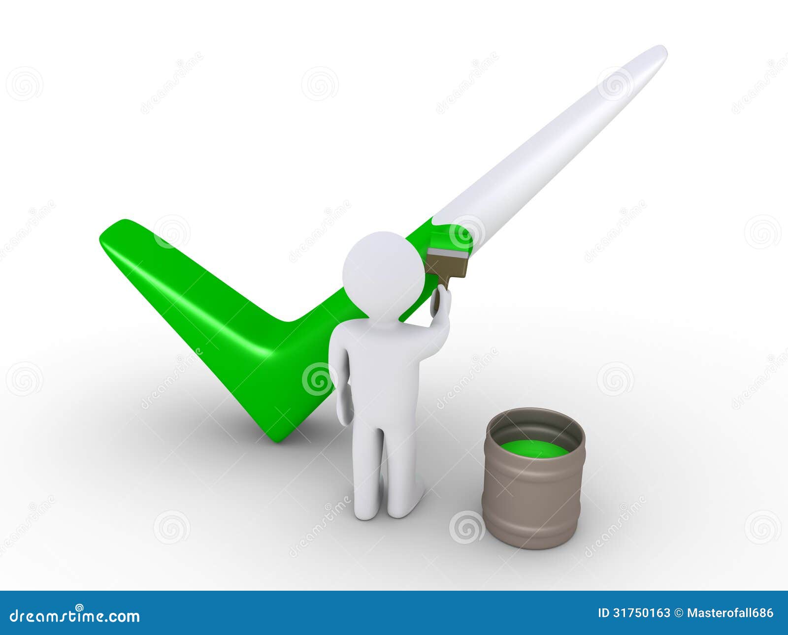 Person Painting a Check Mark Stock Illustration - Illustration of mark ...