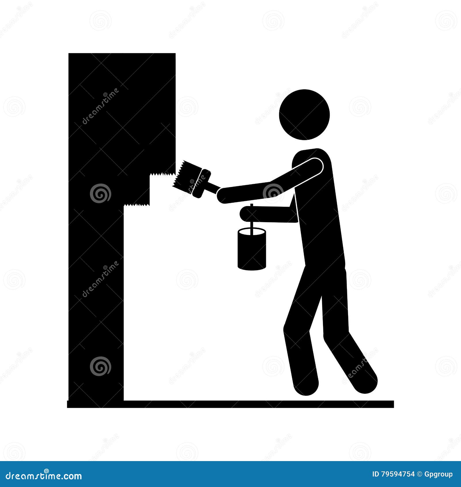 Person painting icon image stock vector. Illustration of boxes - 79594754