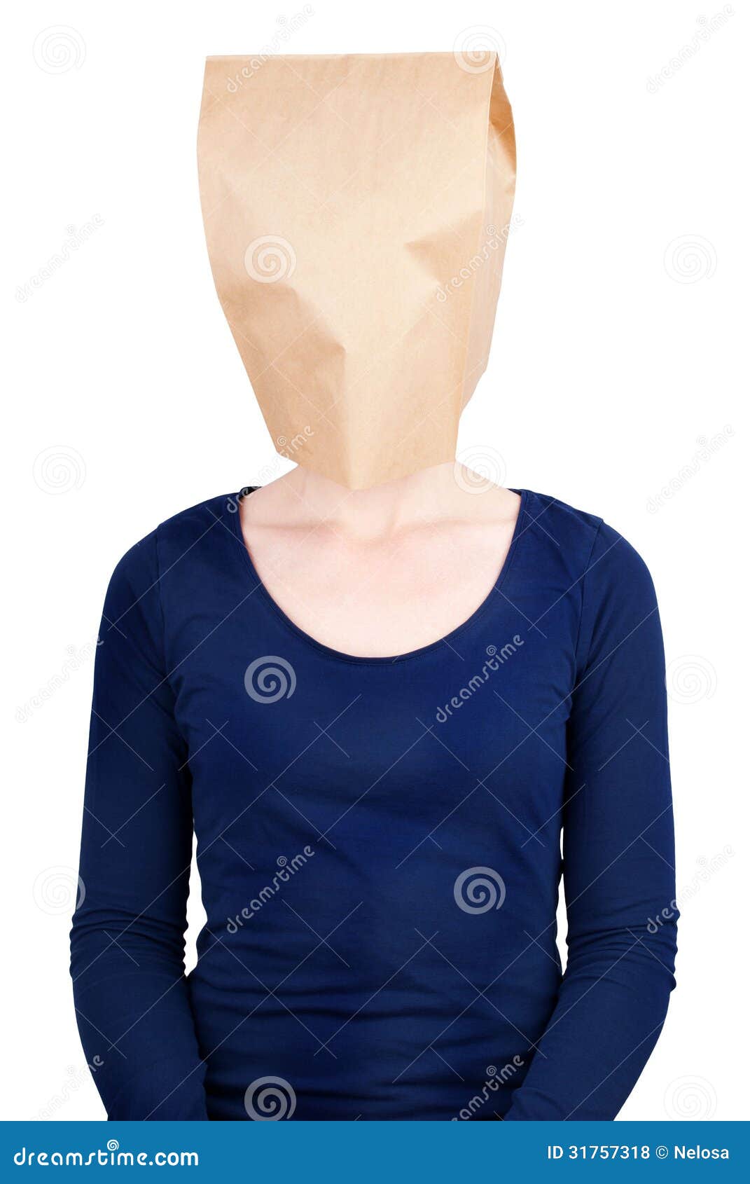 Person with a Paper Bag Head Stock Photo - Image of person, masker ...