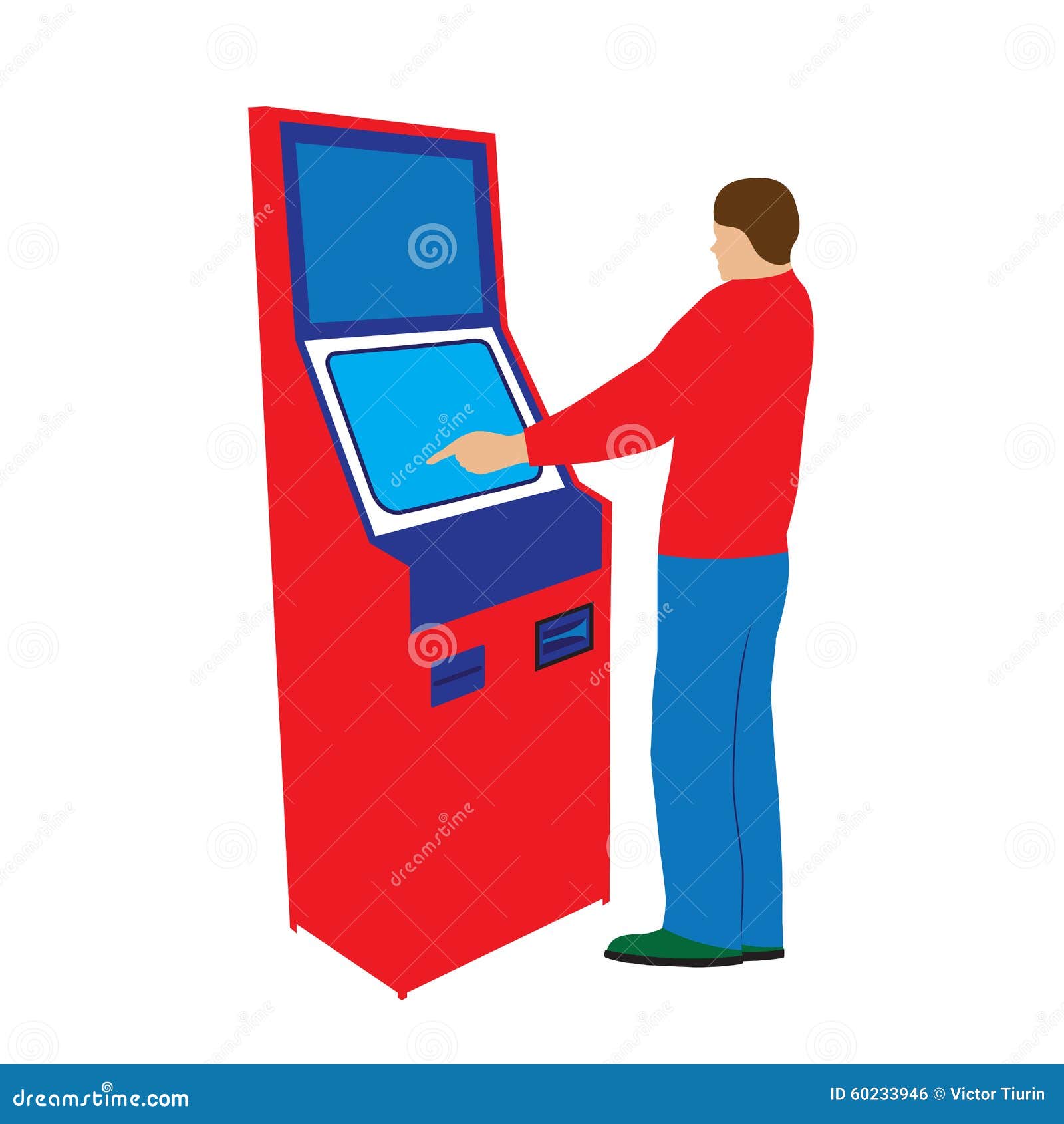 Person and Payment Terminal. Stock Vector - Illustration of market ...