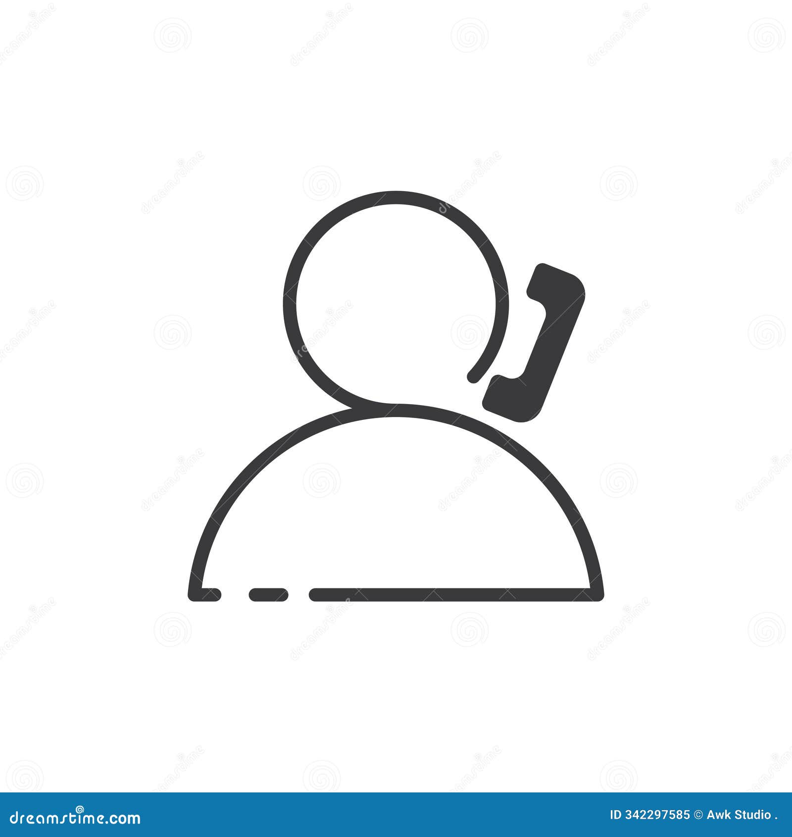 Person on phone stock vector. Illustration of outline - 342297585