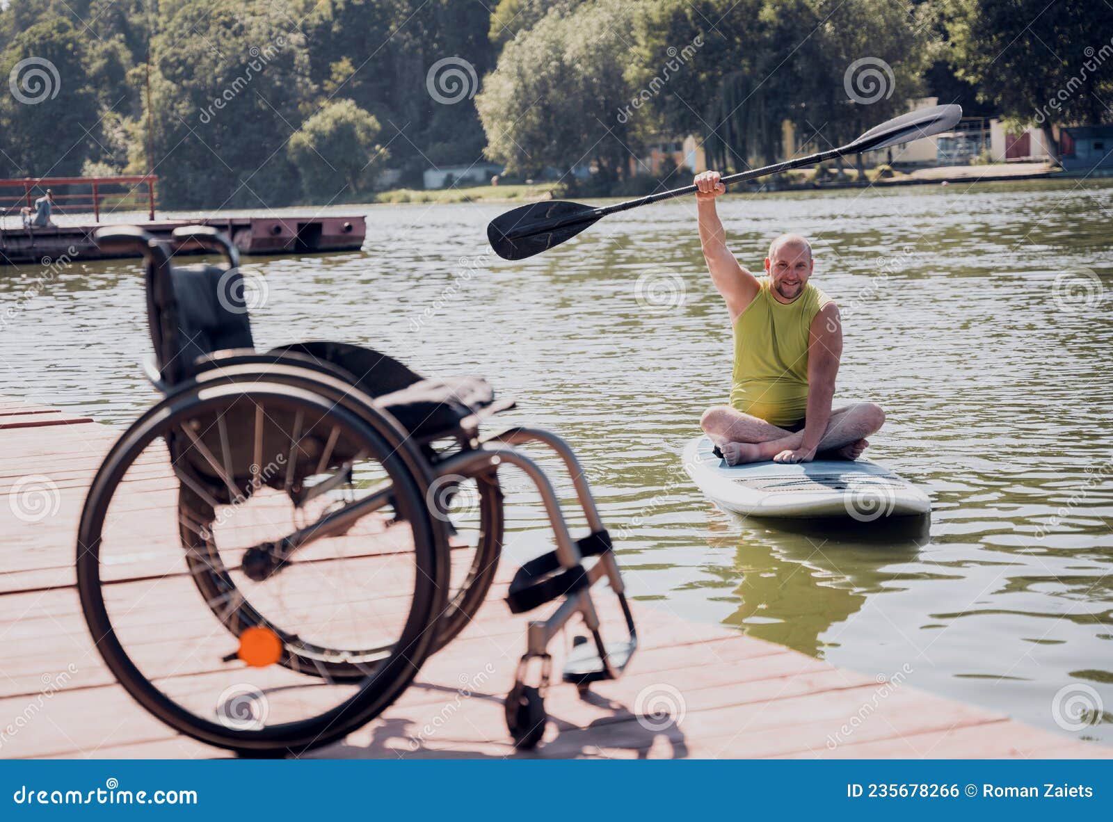 Person with a Physical Disability Ride on Sup Board Stock Photo - Image ...