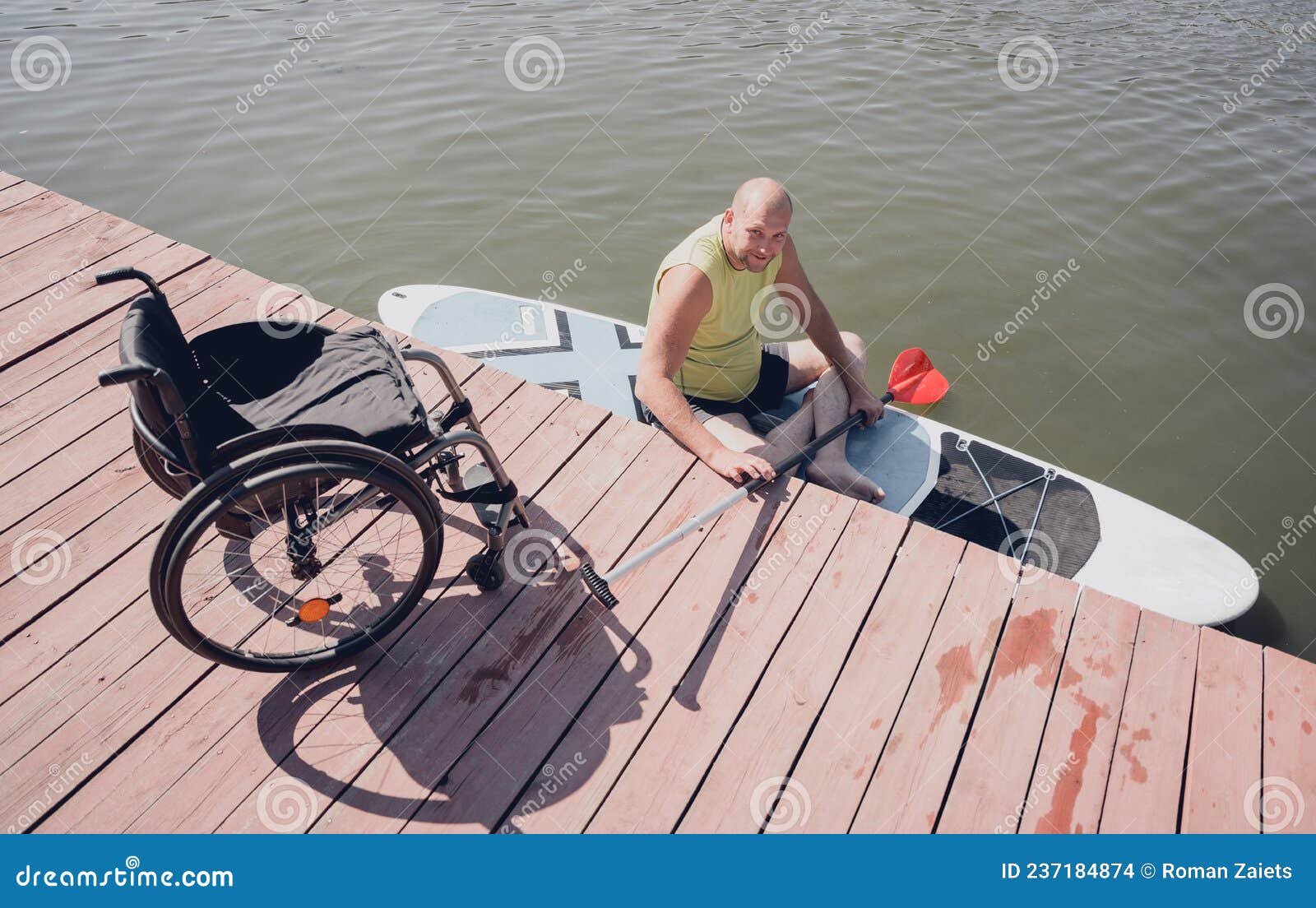 Person with a Physical Disability Ride on Sup Board Stock Photo - Image ...