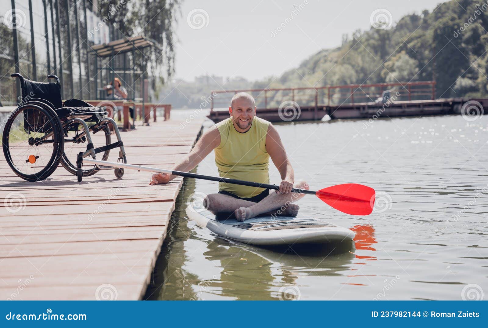 Person with a Physical Disability Ride on Sup Board Stock Photo - Image ...