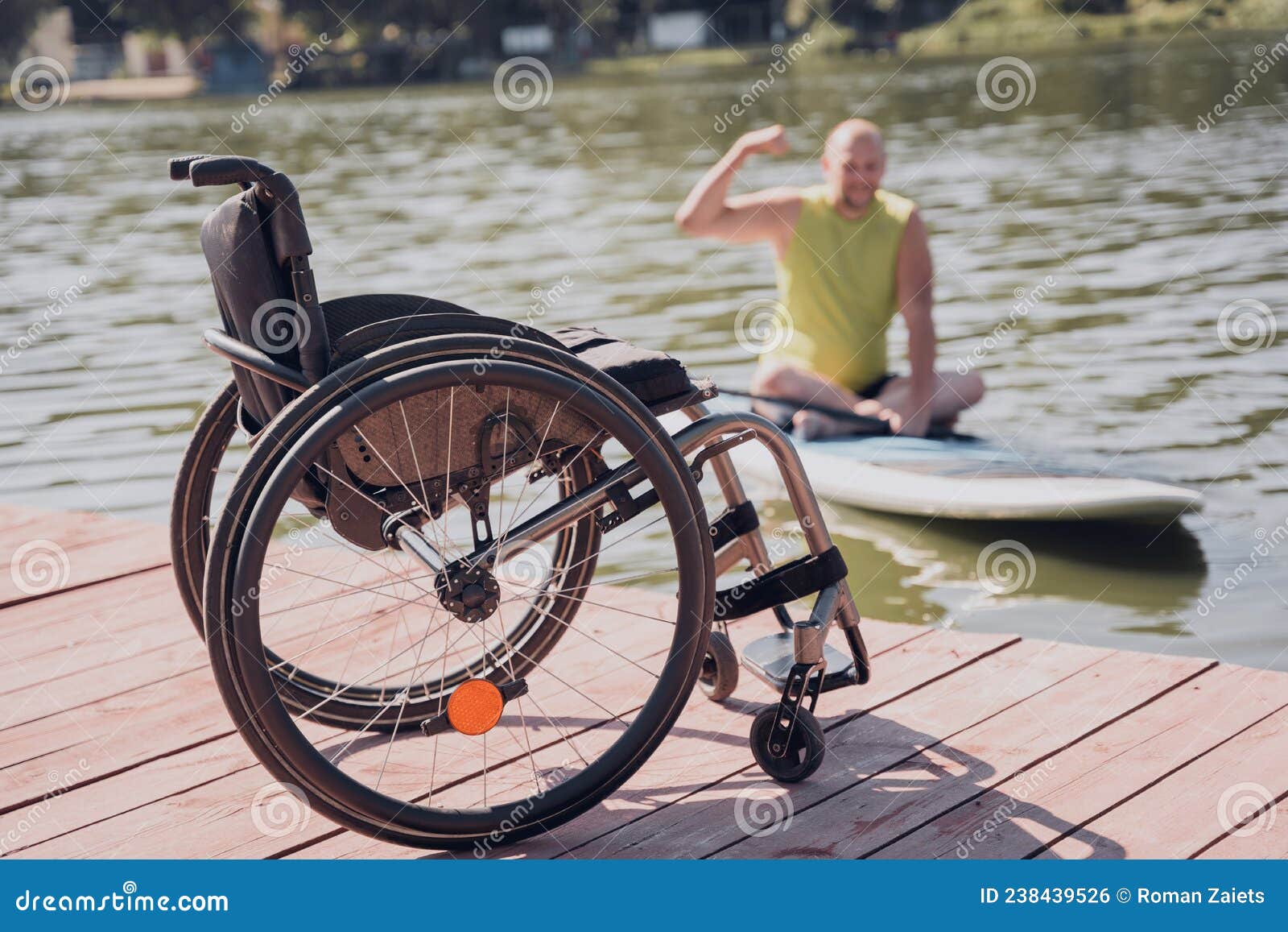 Person with a Physical Disability Ride on Sup Board Stock Photo - Image ...
