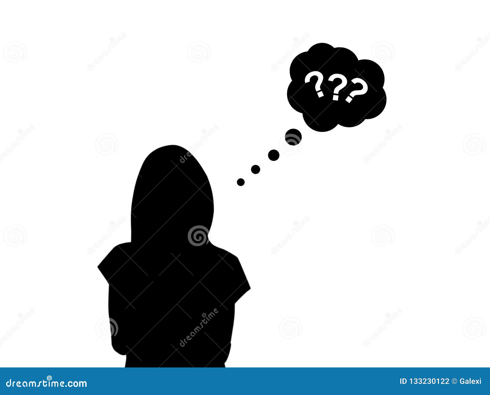 Person In Plain Black Shadow With Question Mark Stock Photography ...