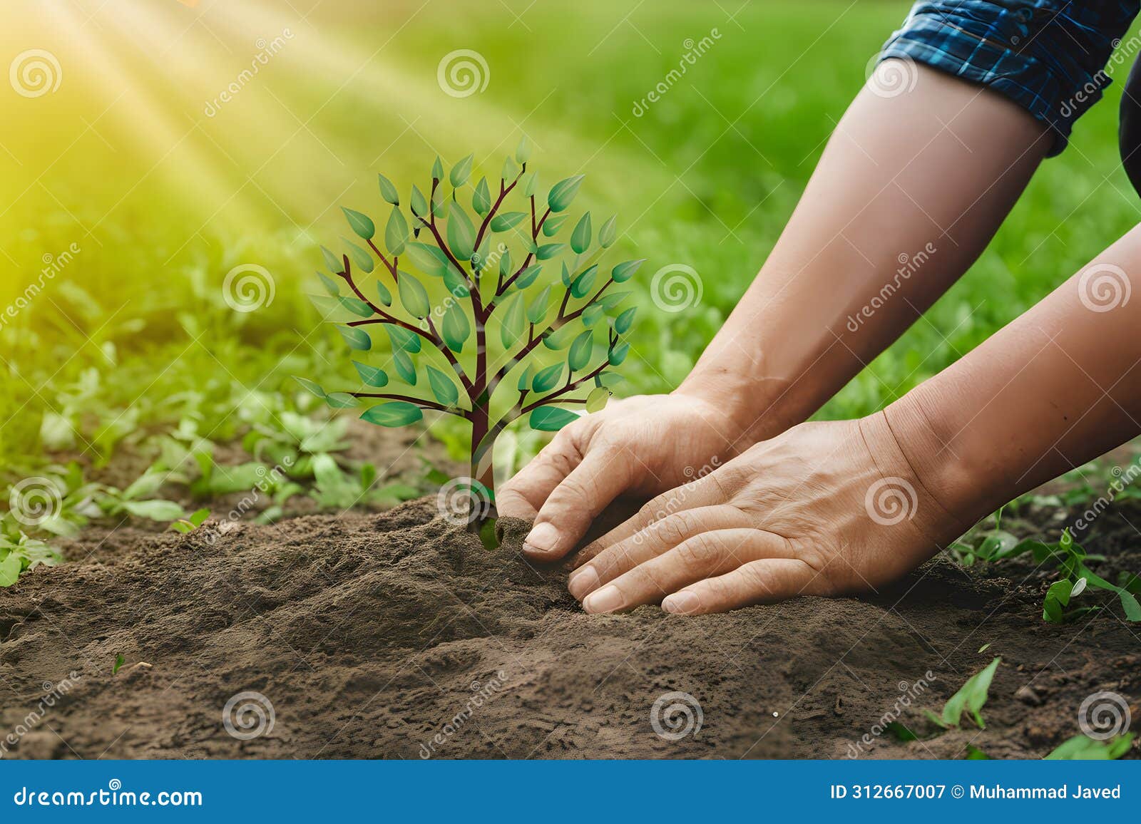Person Plants Tree, Symbolizing Commitment To Sustainability and ...