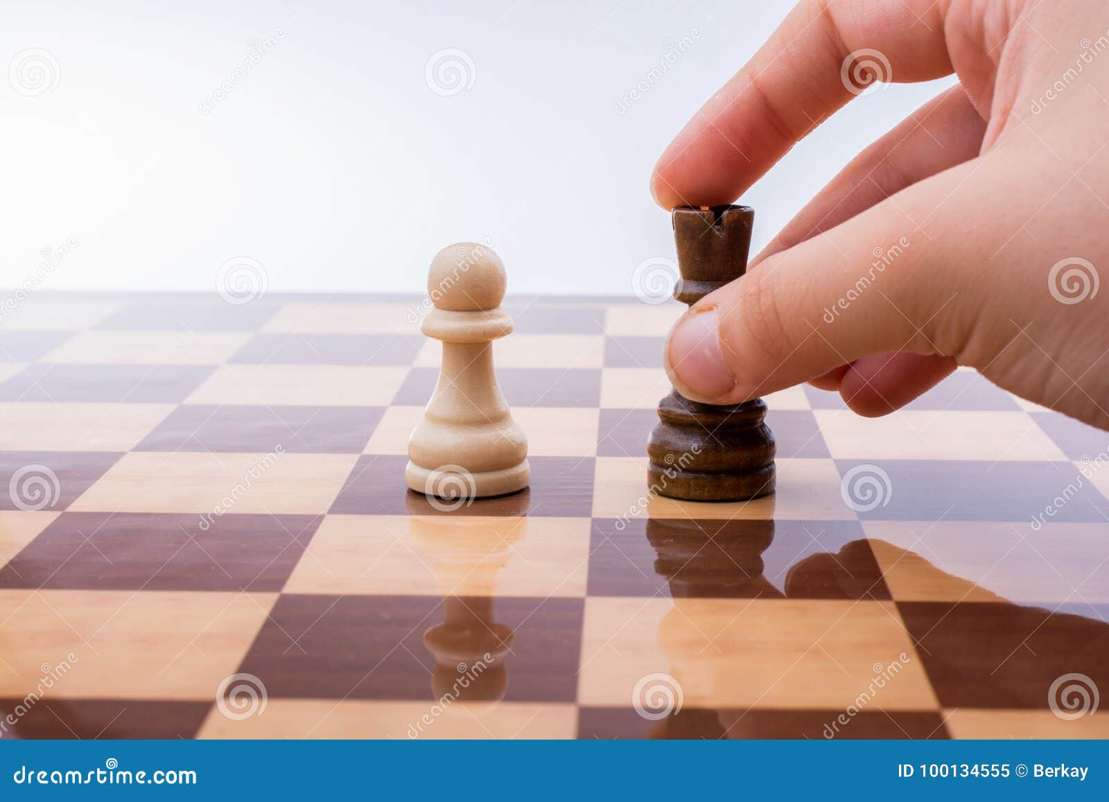 Person Playing Chess Game Making a Move Stock Image - Image of ...