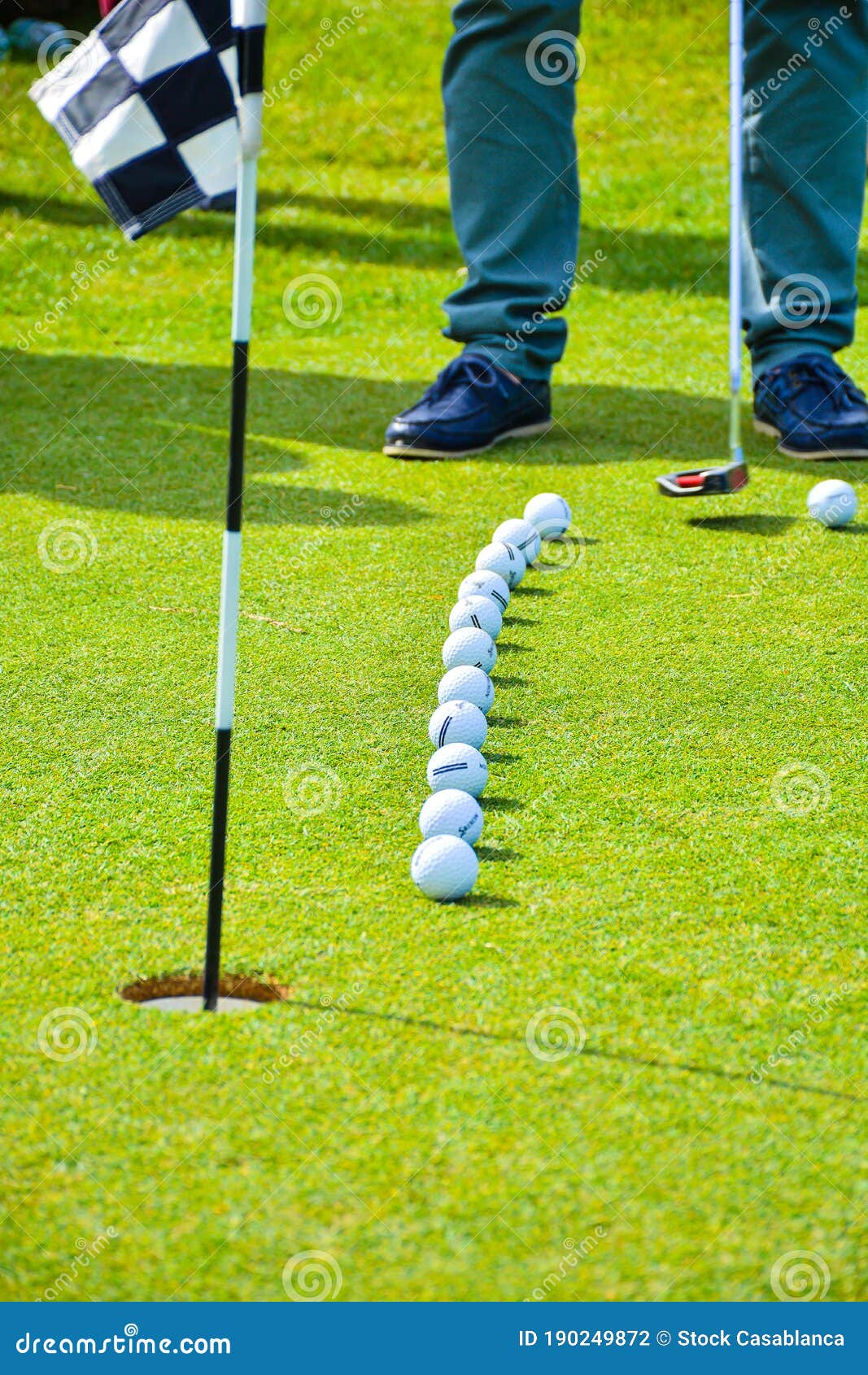 Person Playing Golf and Putting a Ball Close Up Elevated View Editorial ...