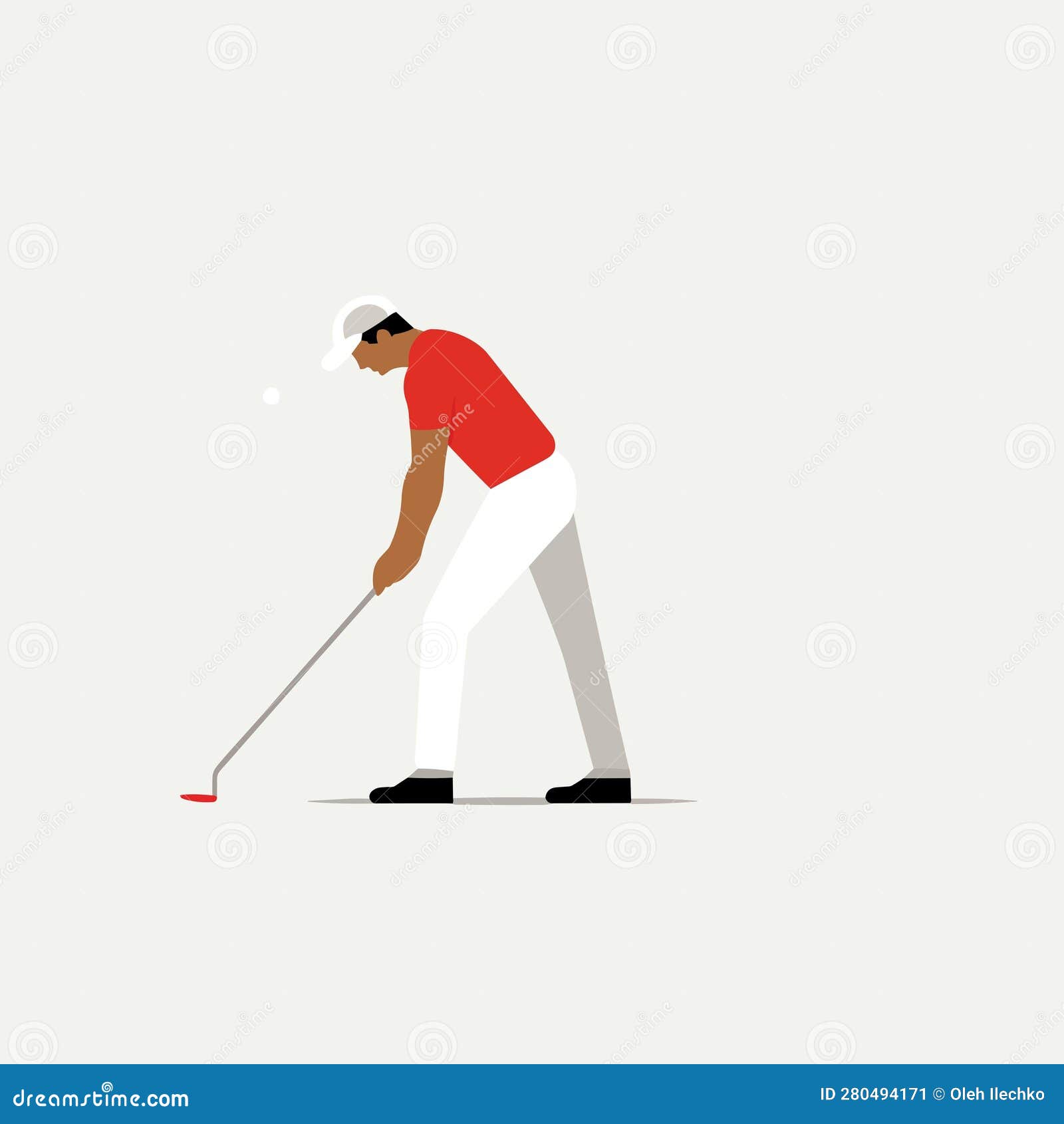 Person Playing Golf Vector Illustration Isolated Illustration Stock ...
