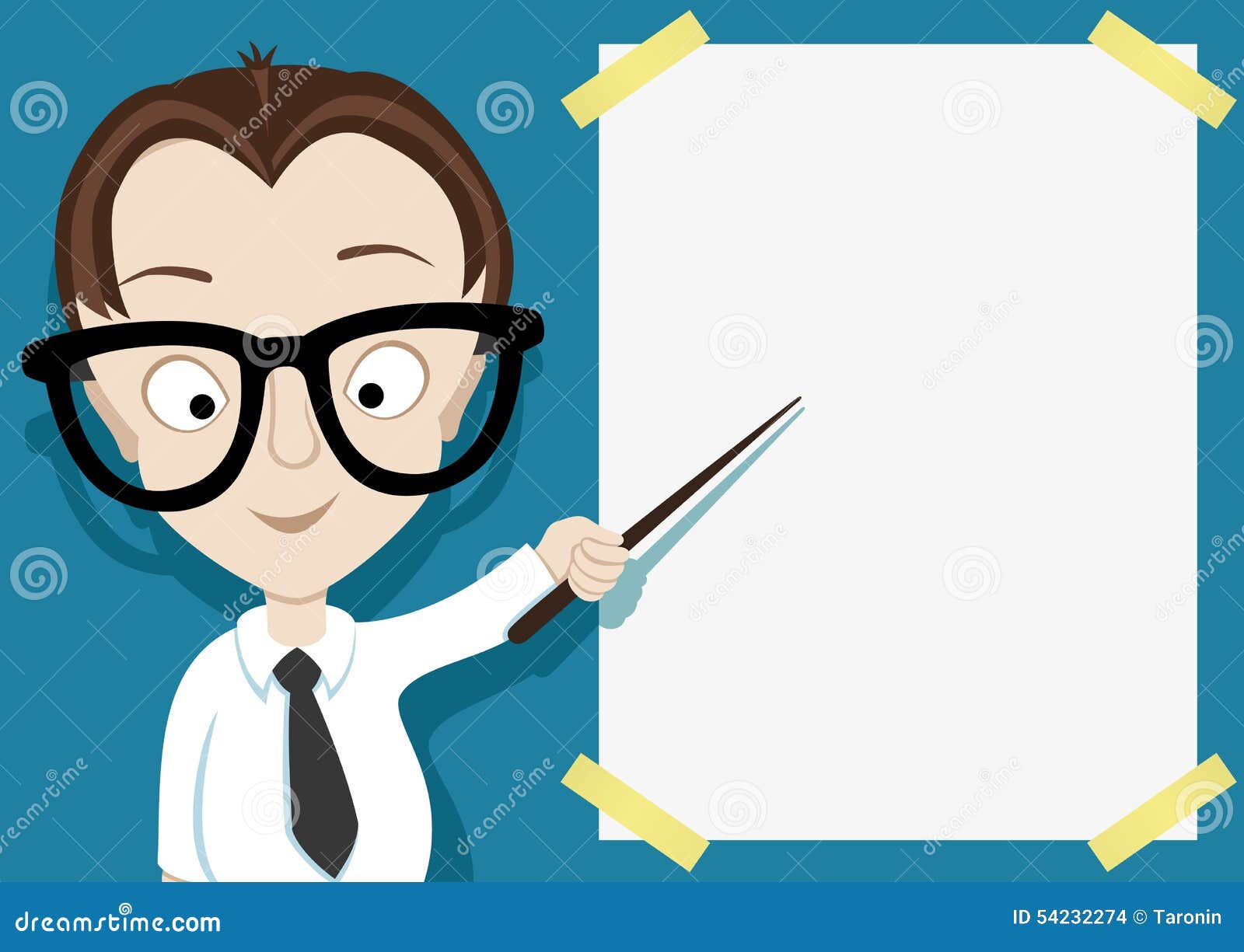 A person with a pointer. stock vector. Illustration of knowledge - 54232274