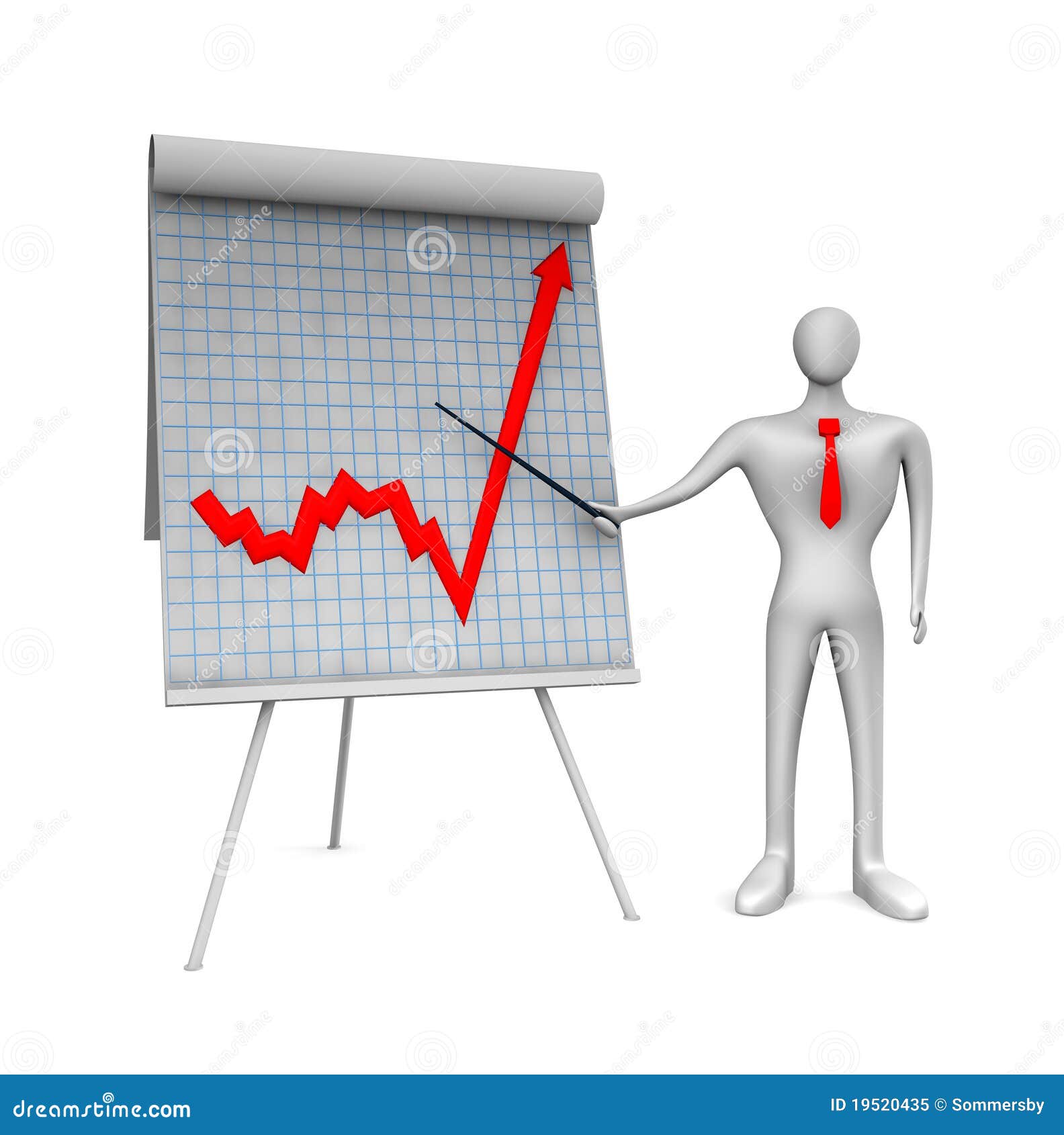 Person pointig at graph stock illustration. Illustration of person ...