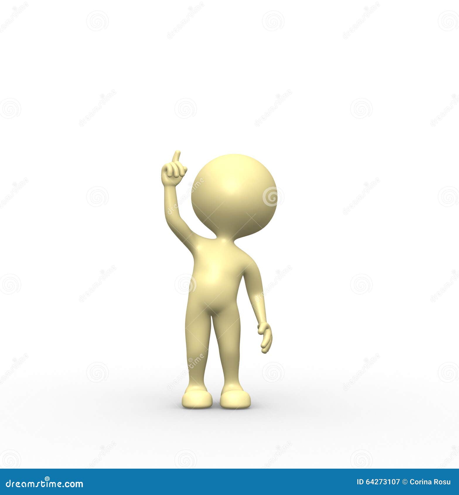 Person pointing up stock illustration. Illustration of funny - 64273107