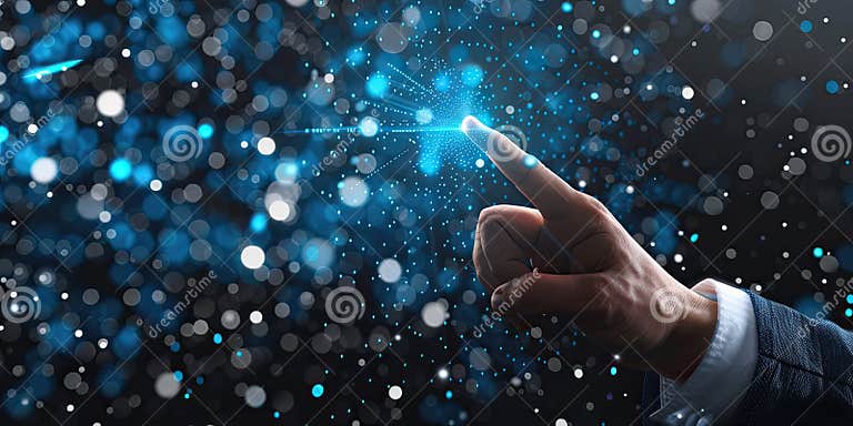 A Person is Pointing at a World Map on a Computer Screen Stock ...