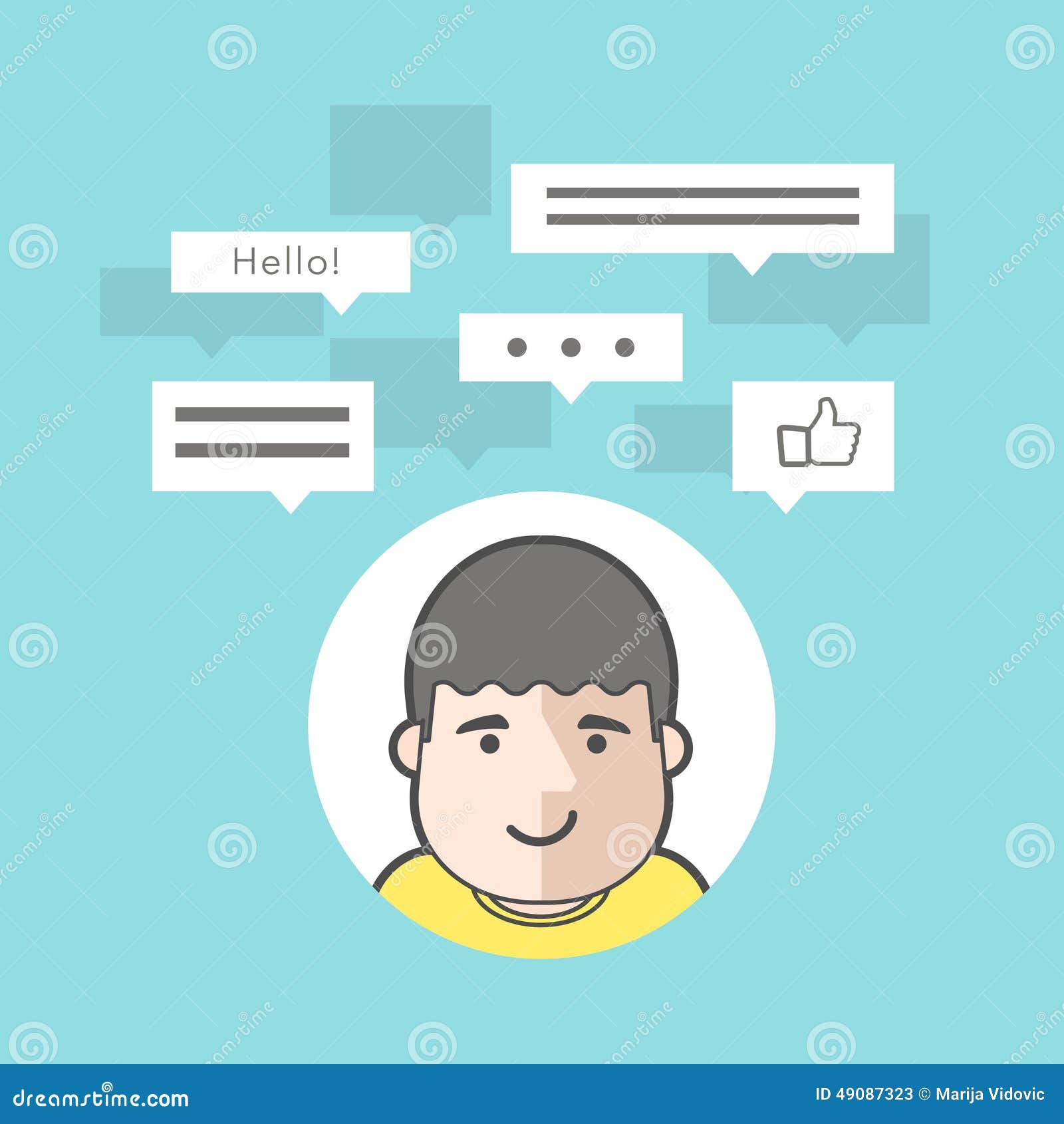 Person Posting Comments Online Concept Stock Vector - Illustration of ...