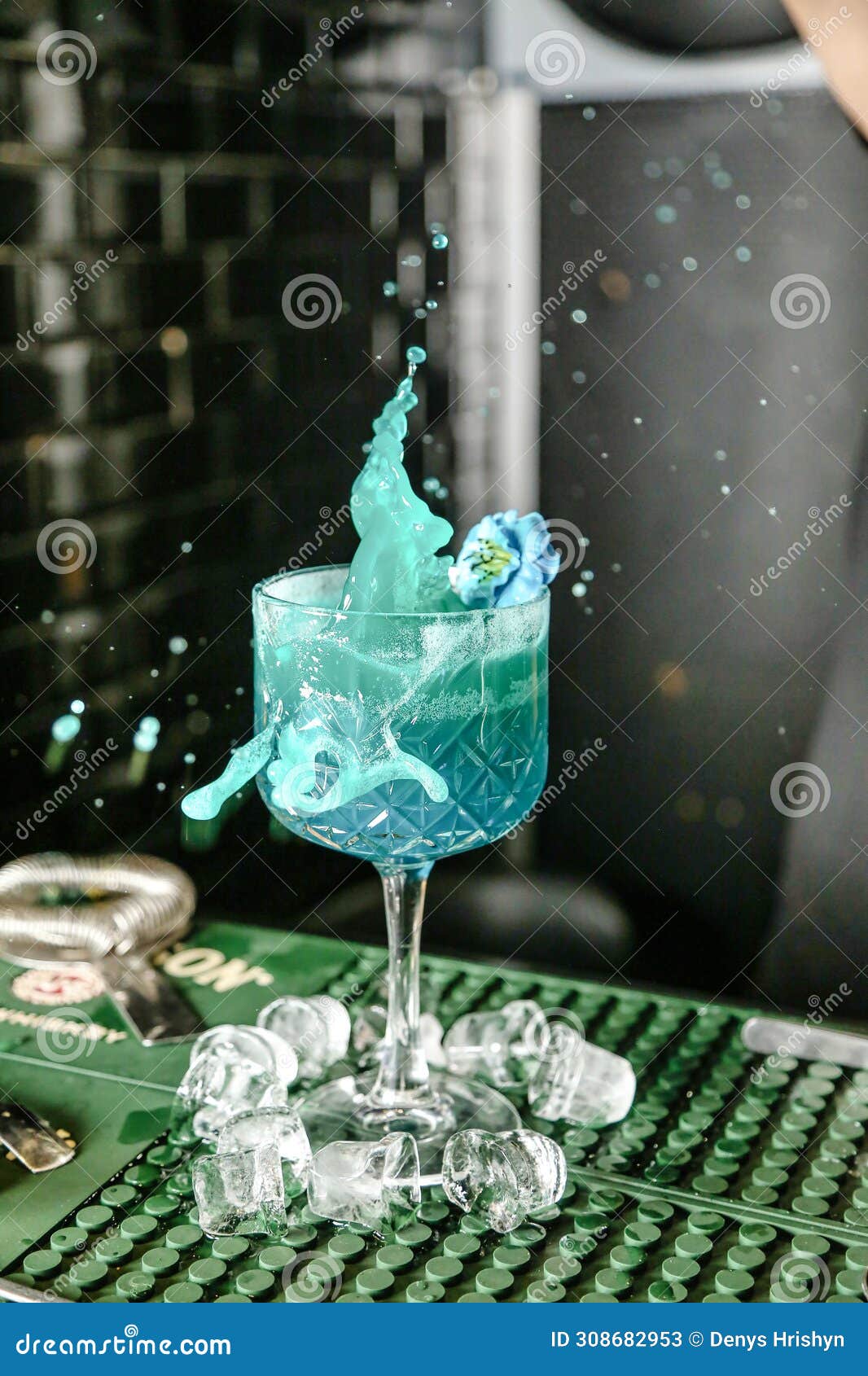Person Pouring Blue Liquid into a Glass. Stock Image - Image of liquid ...