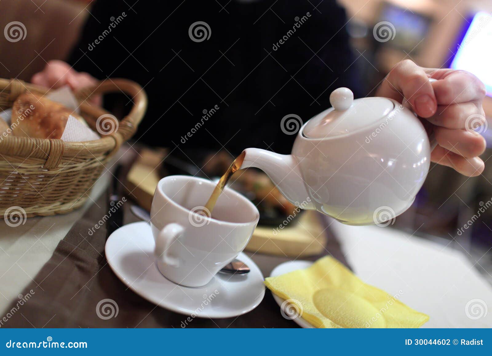Person pouring tea stock photo. Image of brown, handle - 30044602