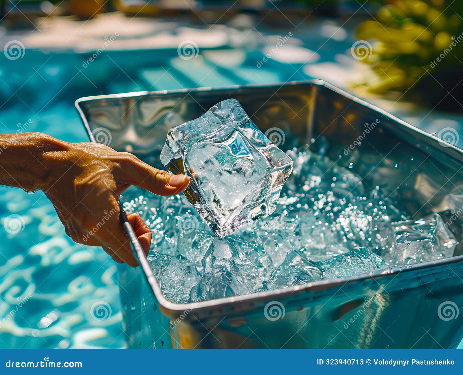 A Person is Pouring Water into a Bucket Stock Image - Image of pouring ...